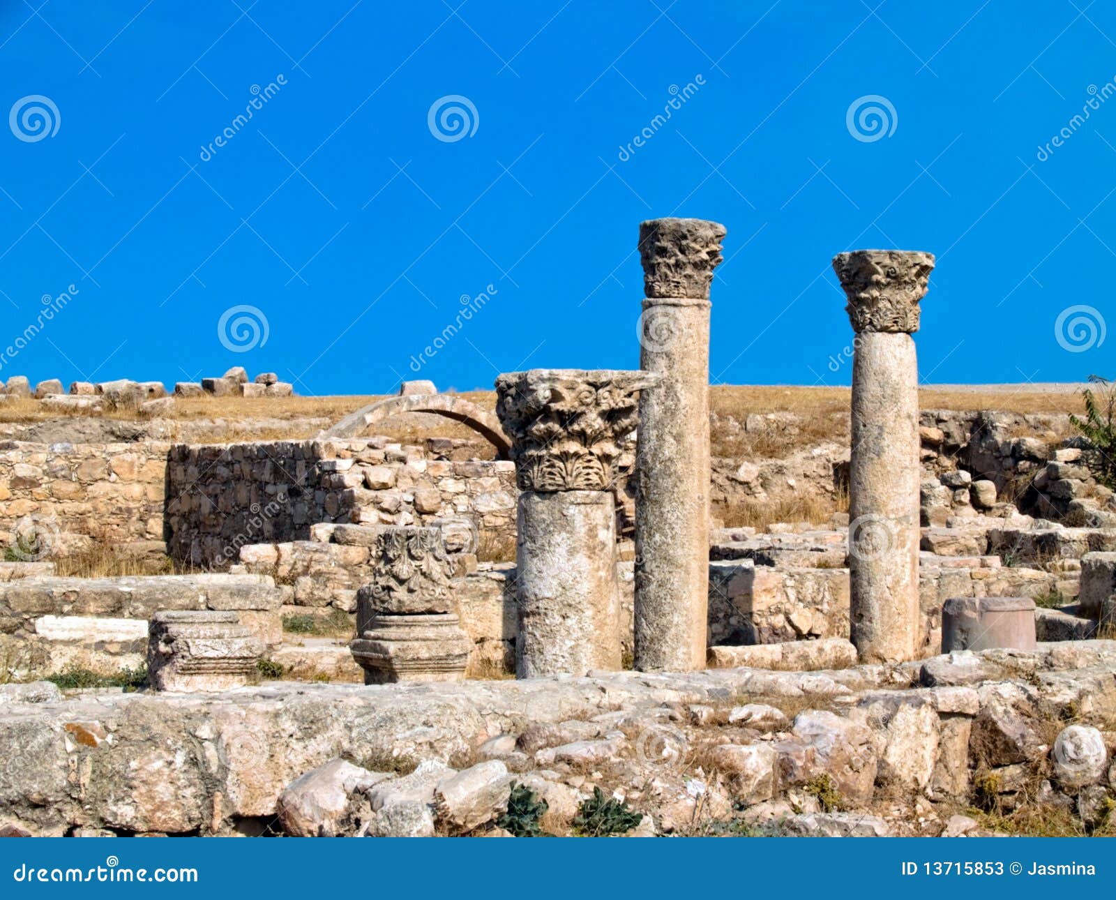 Roman Citadel in Amman, Jordan Stock Image - Image of column, monument ...
