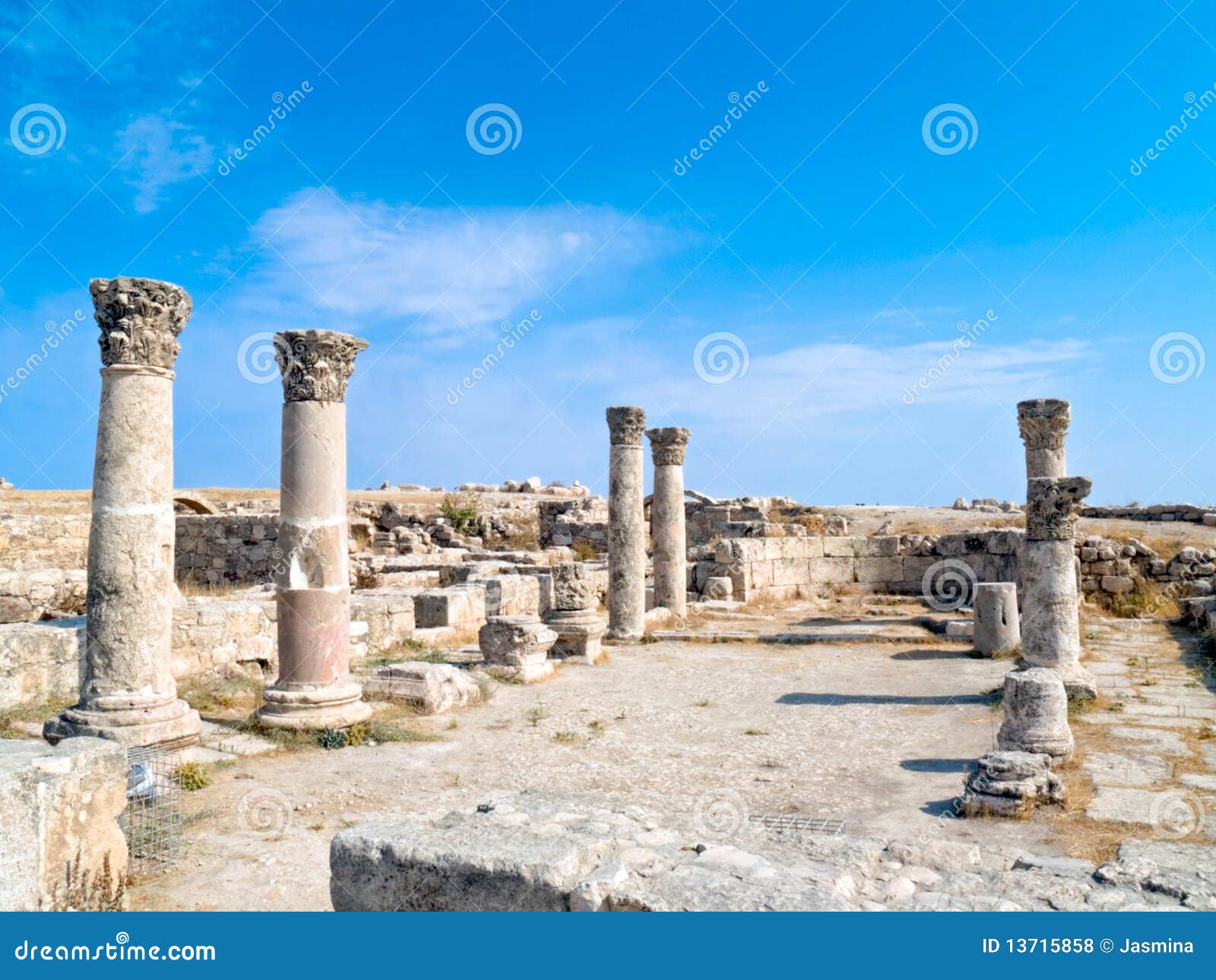 Roman Citadel in Amman, Jordan Stock Photo - Image of architectural ...