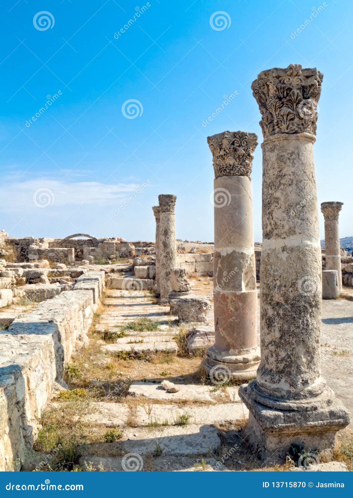 Roman Citadel in Amman, Jordan Stock Photo - Image of architectural ...