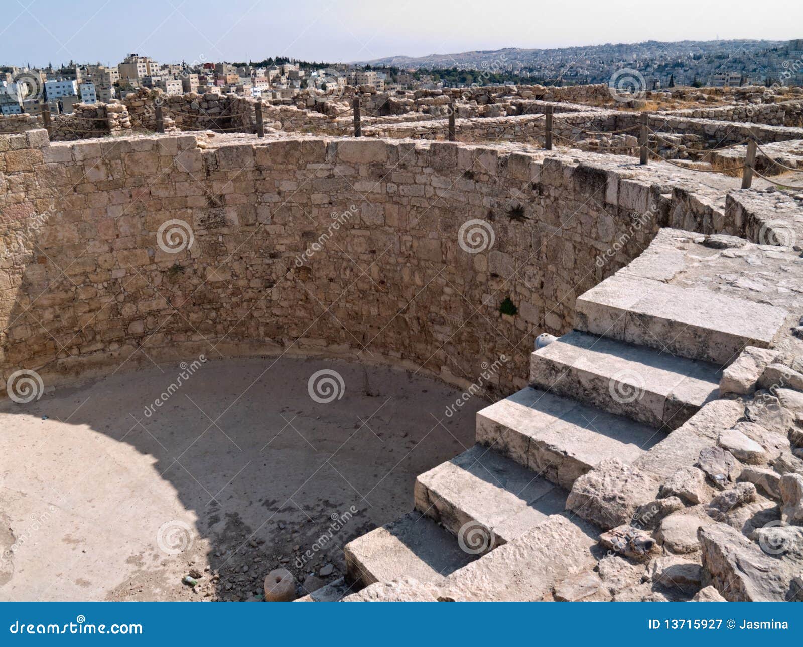 Roman Citadel in Amman, Jordan Stock Image - Image of architectural ...