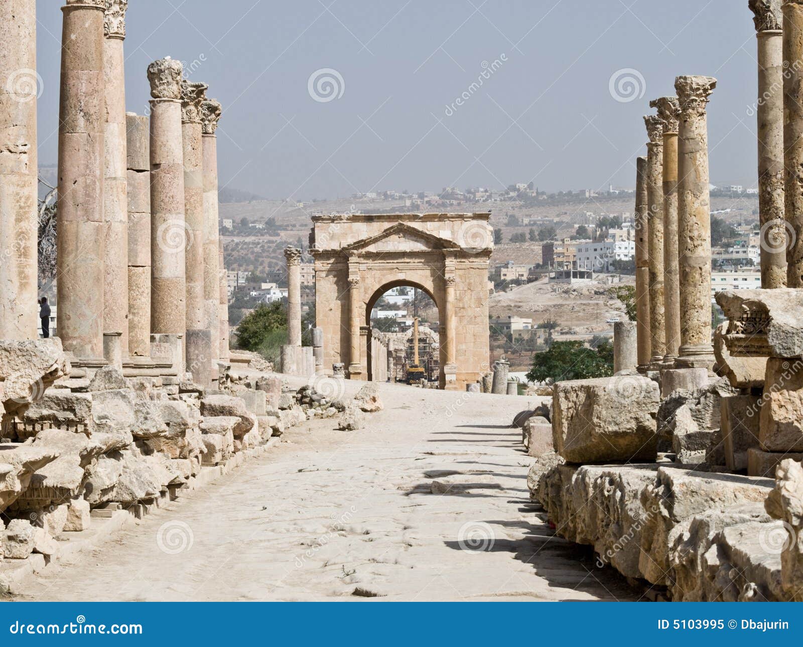 Roman city in Jerash stock image. Image of ancient, historic - 5103995