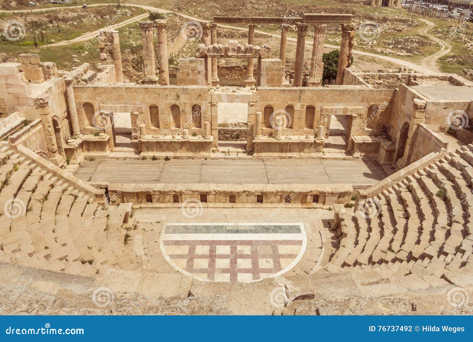Roman City Jerash in Jordan Stock Photo - Image of city, building: 76737492