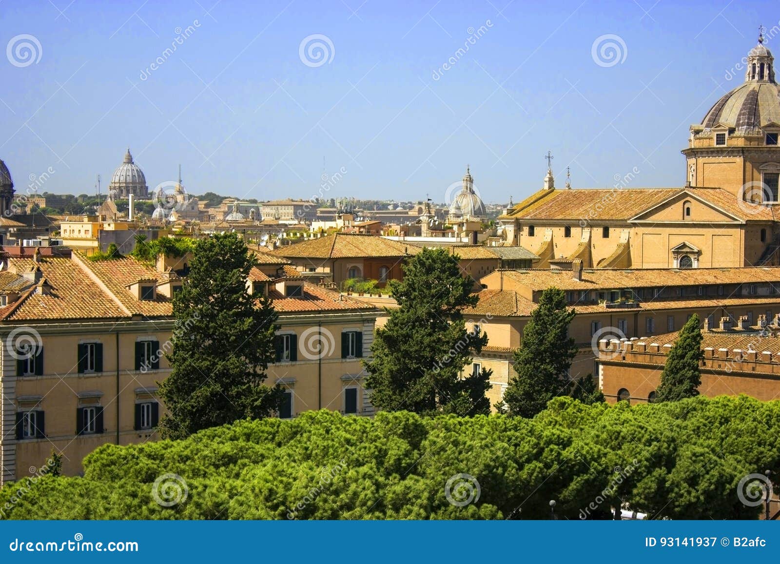The Roman Cityscape. Ancient and Famous Buildings Stock Image - Image ...