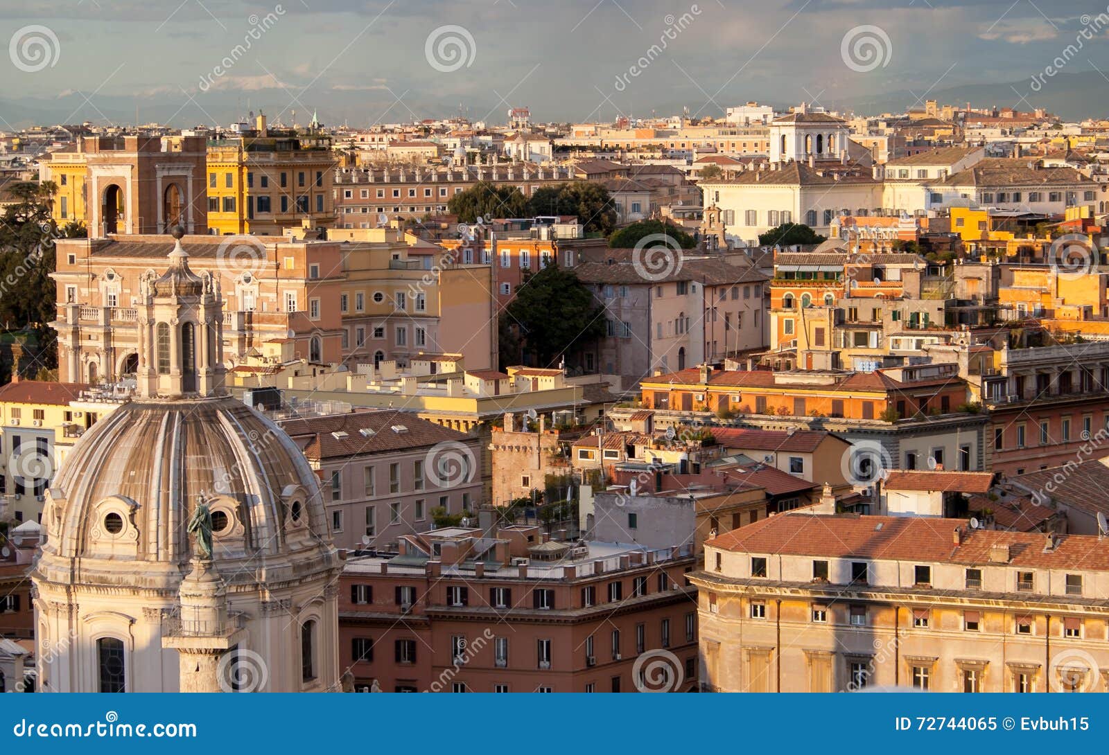 Roman cityscape. stock image. Image of cityscape, church - 72744065