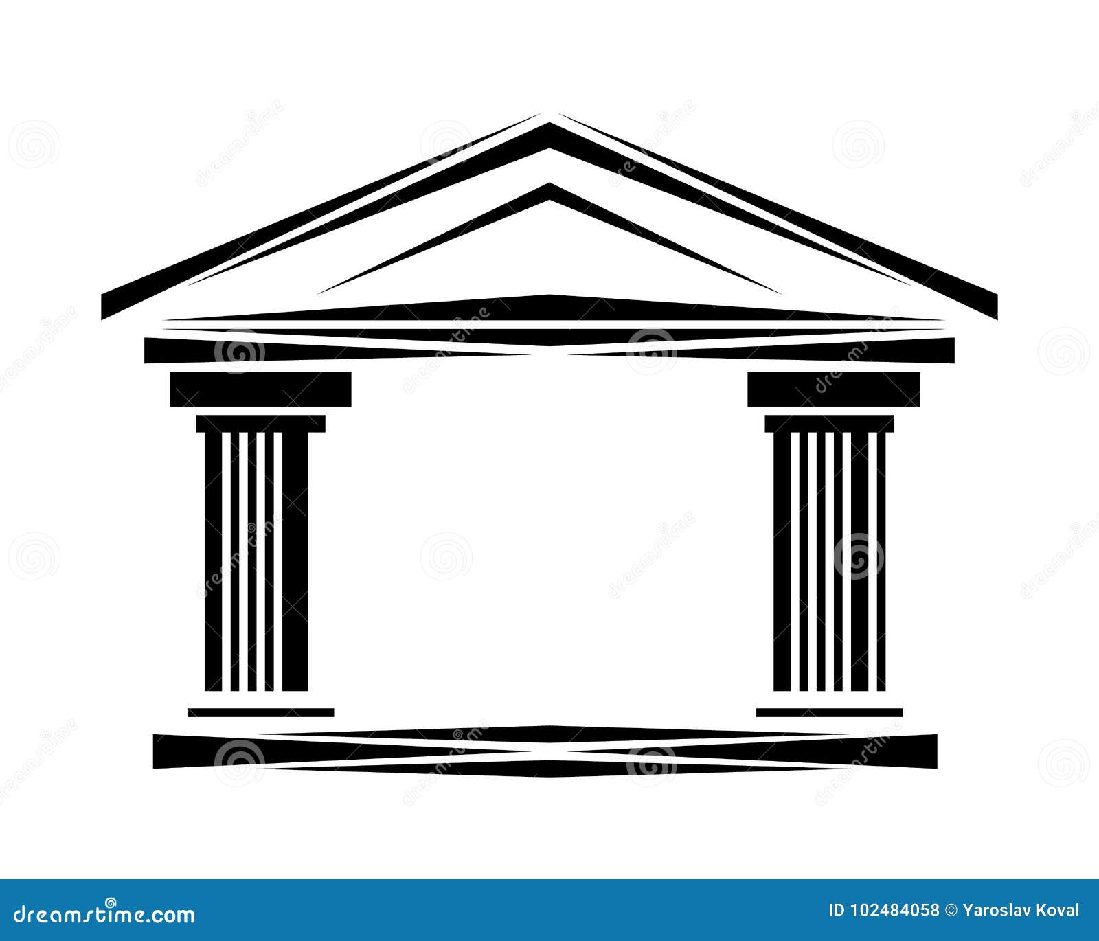 Roman Classical Arch Logo Facade Ionic Columns. Stock Illustration ...