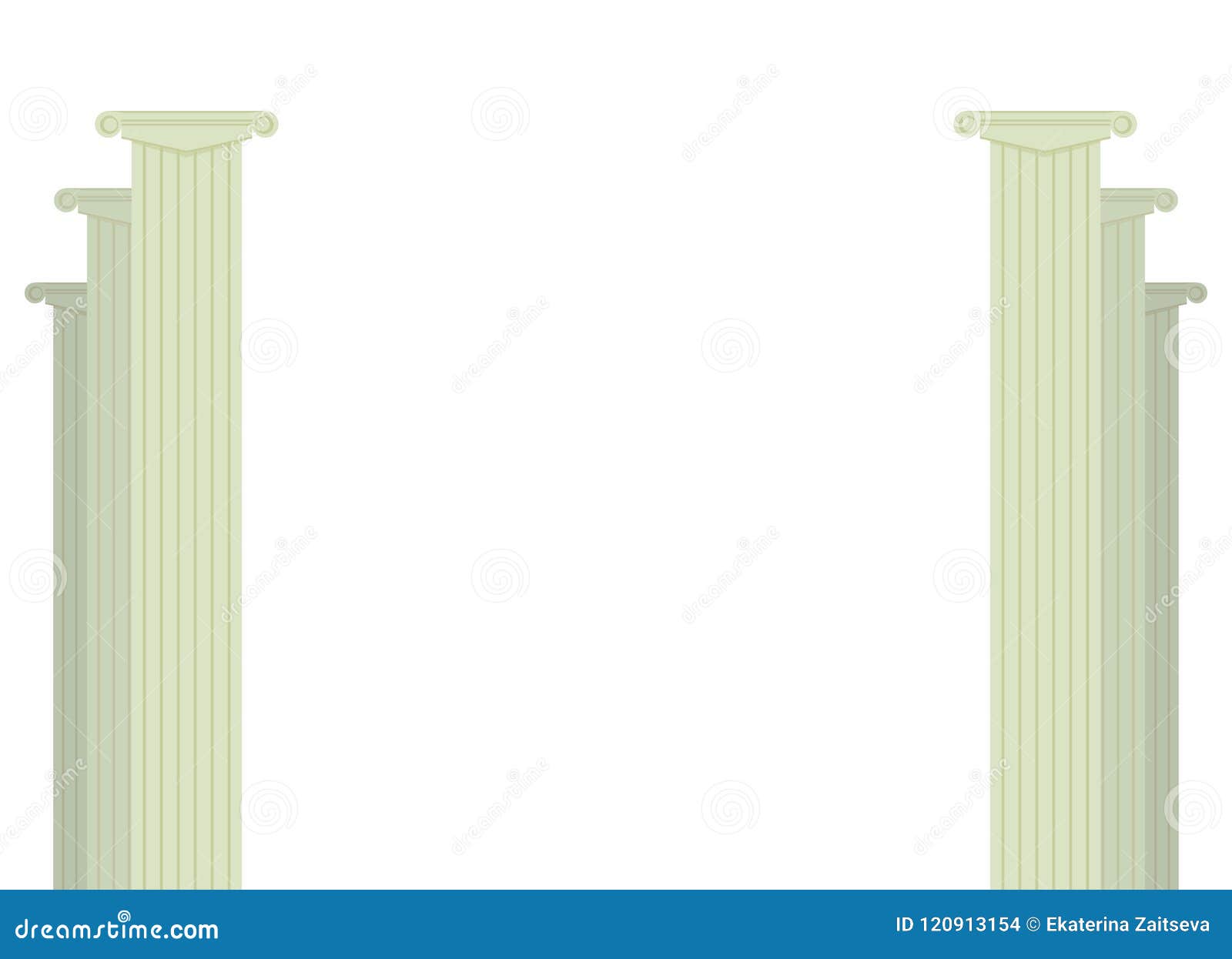 Roman Classical Gray Columns Two Groups Left and Right Framing Decor ...