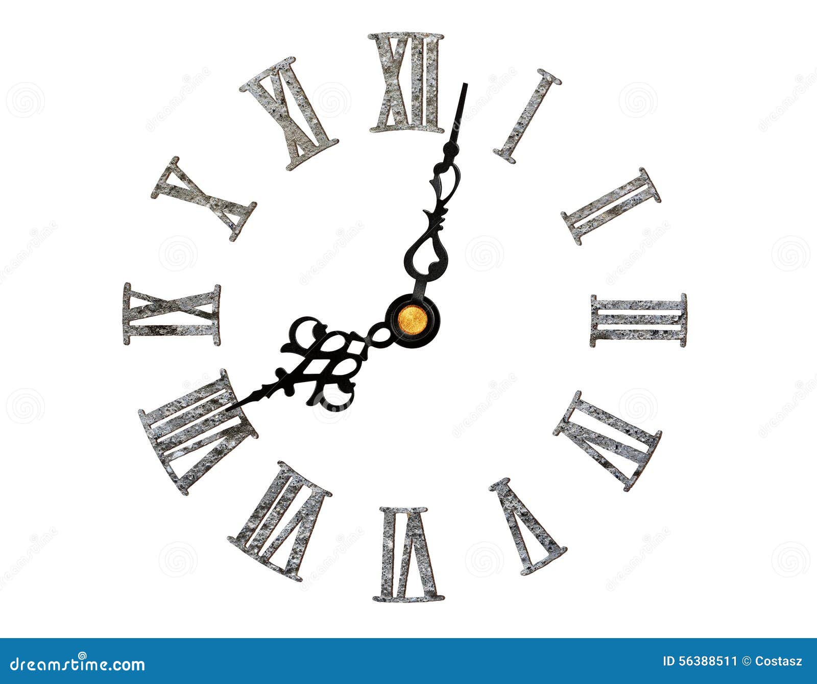 Roman Clock Dial With Medusa Gorgon.Mix Watercolor And Digital ...