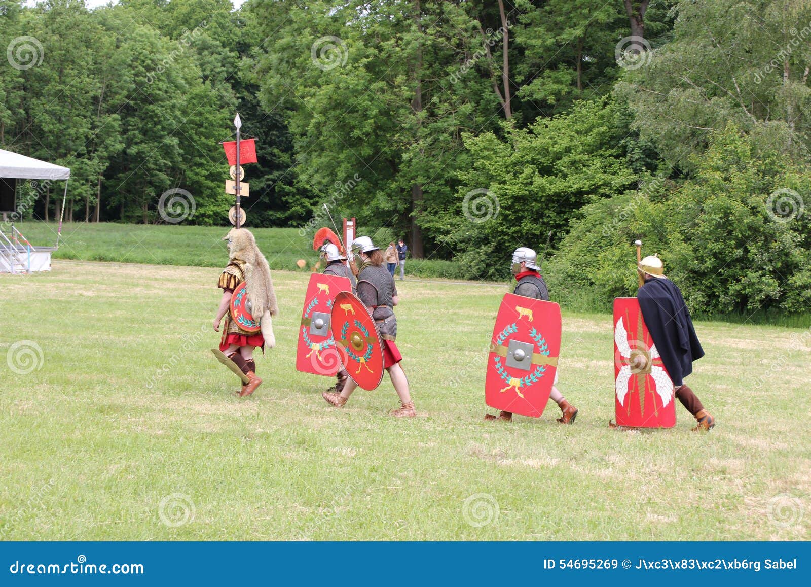 A Roman cohort editorial stock image. Image of shields - 54695269