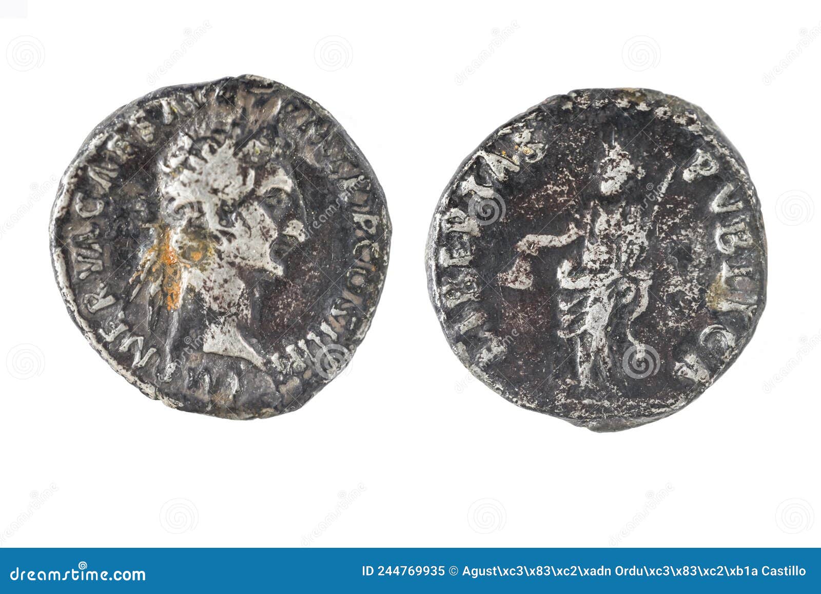 Roman Coin - Roman Denarius of Emperor Nerva Stock Image - Image of ...