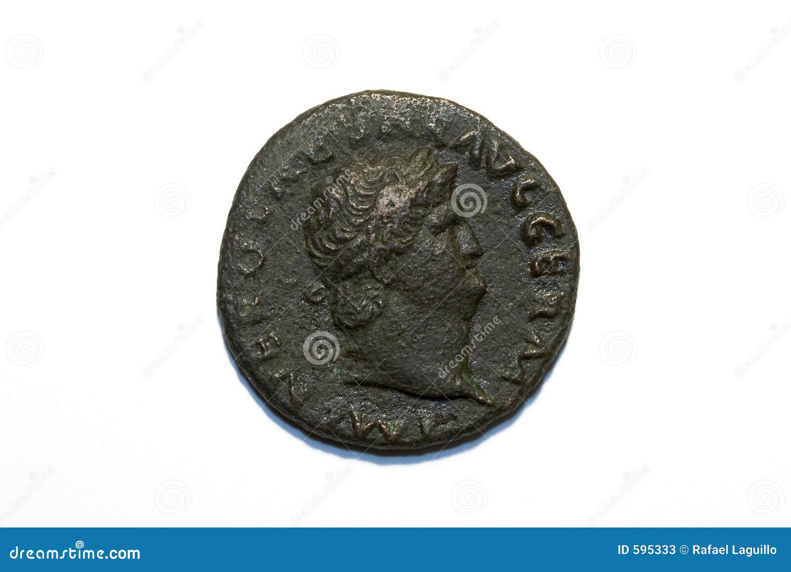 Roman coin of Nero stock image. Image of roman, coin, head - 595333