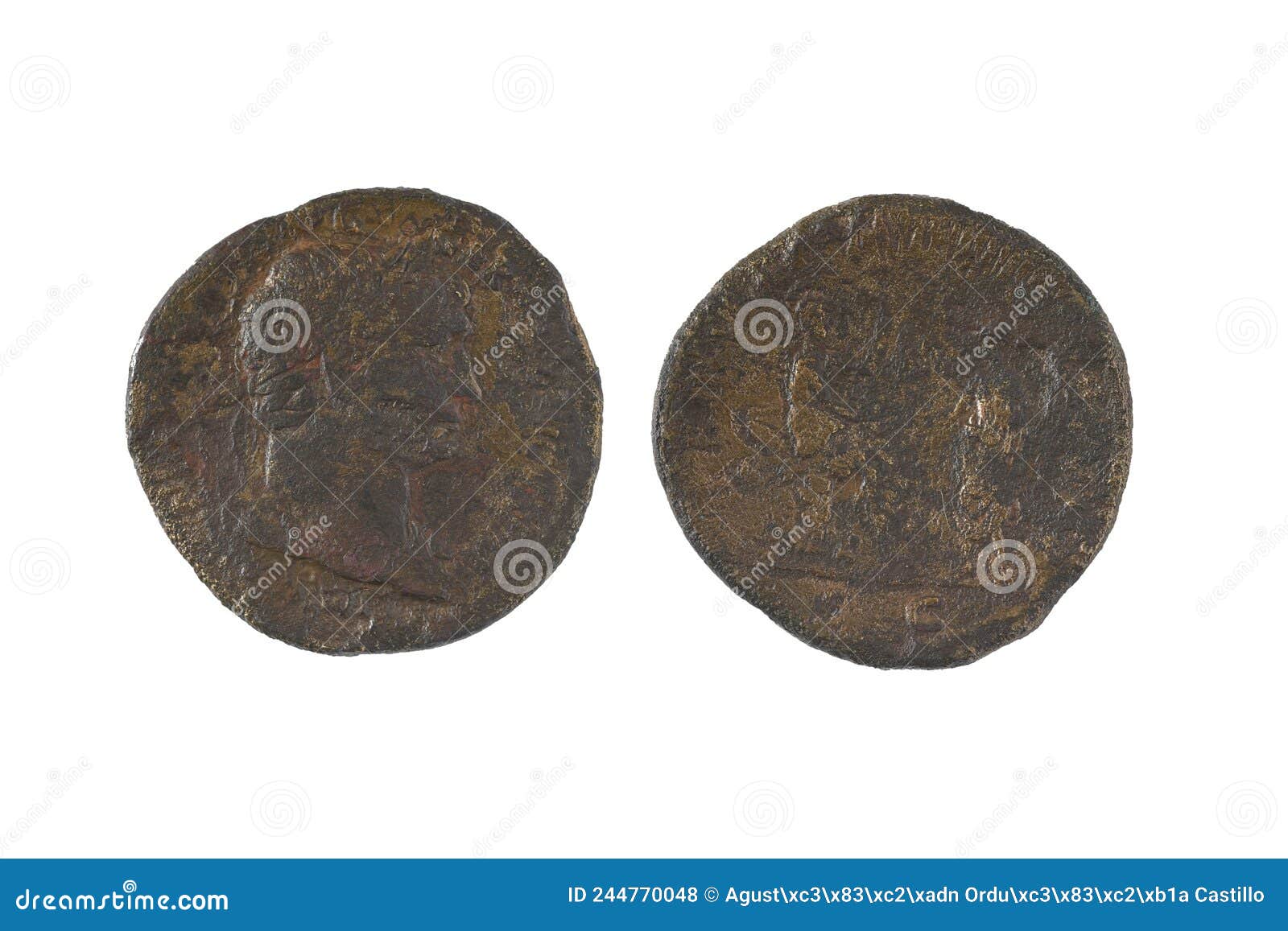 Roman Coin - Roman Sestertius of the Empire Stock Photo - Image of ...