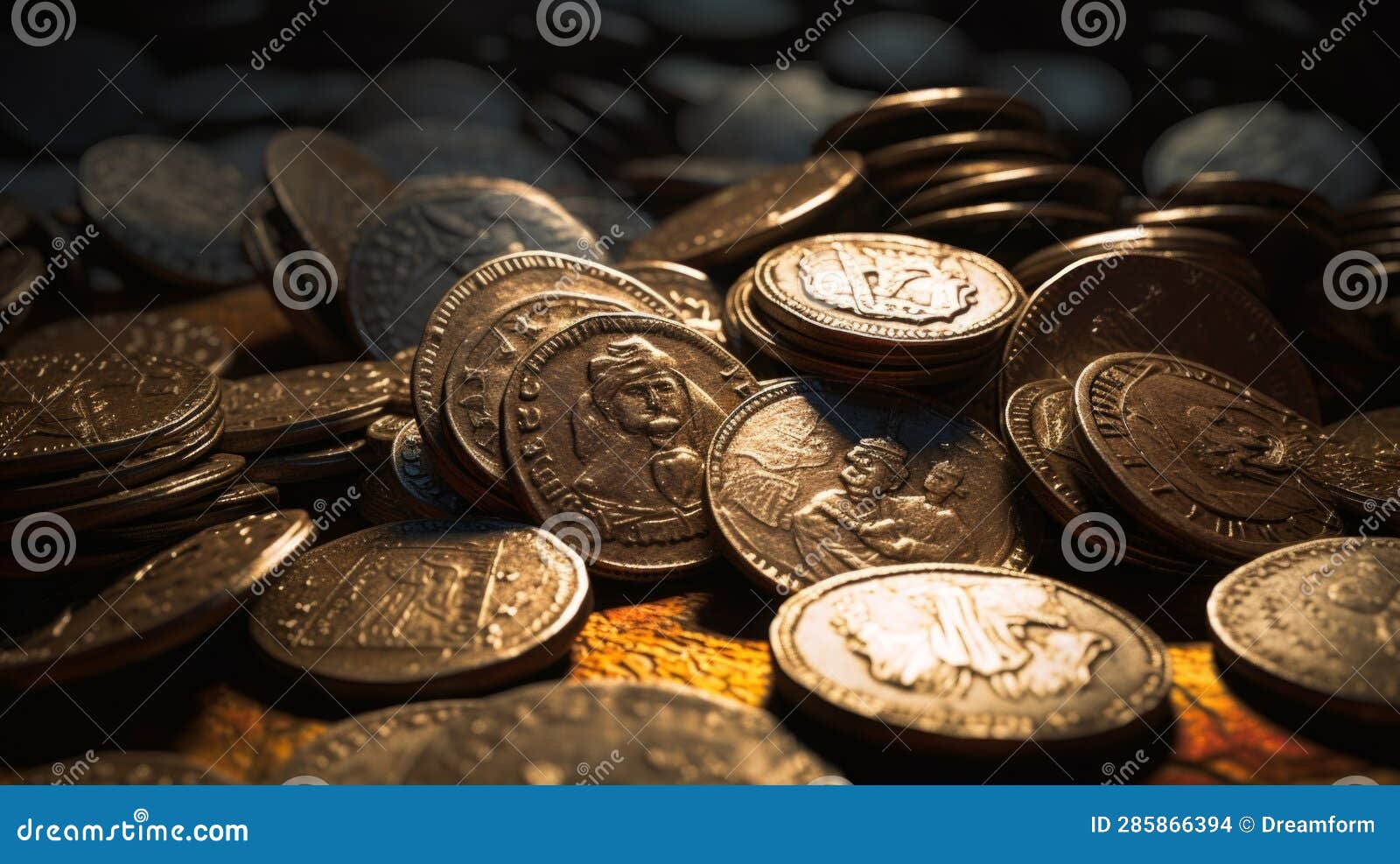 Denarius Vintage Illustration Cartoon Vector | CartoonDealer.com #163312439