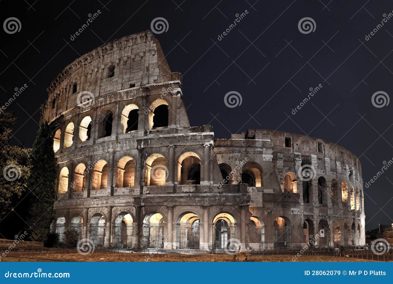 Roman Coliseum at night stock image. Image of emperor - 28062079