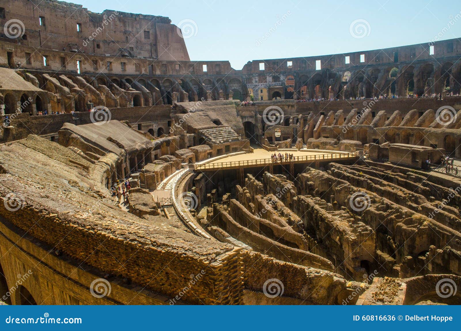 Roman Colliseum Interior with Arena Floor Platform Stock Photo - Image ...