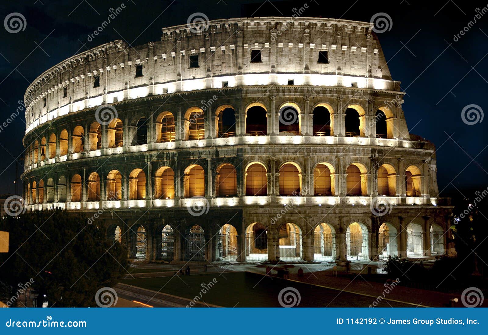 Roman Colliseum at night stock photo. Image of rome, nero - 1142192