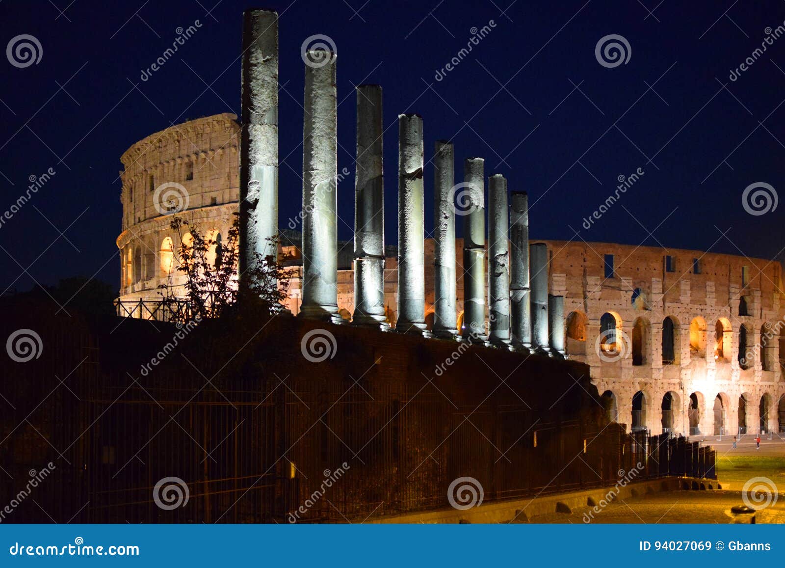 Roman Colosseum with Ancient Pillars Stock Image - Image of ancient ...