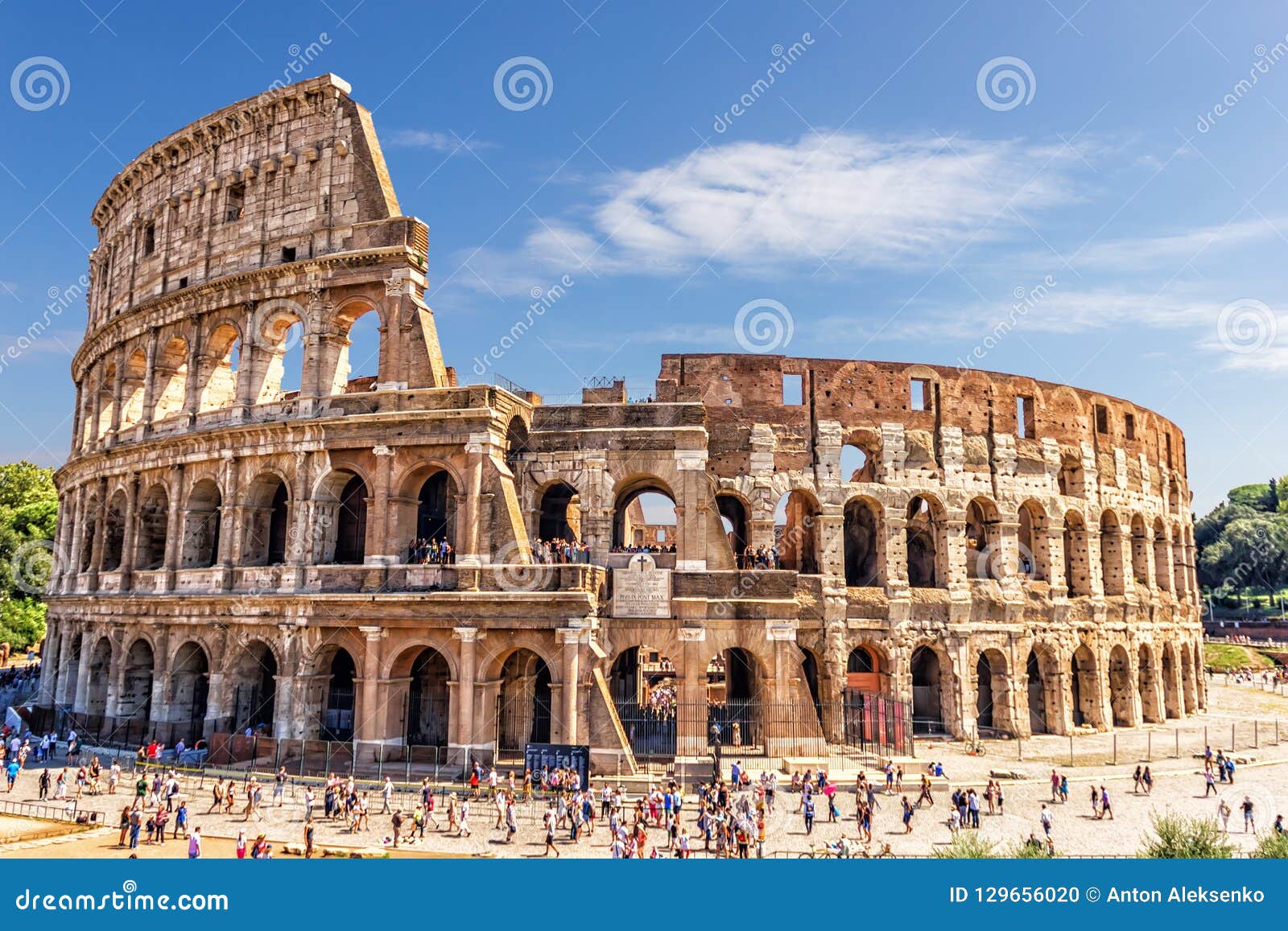 The Roman Colosseum in Summer Stock Photo - Image of europe, european ...