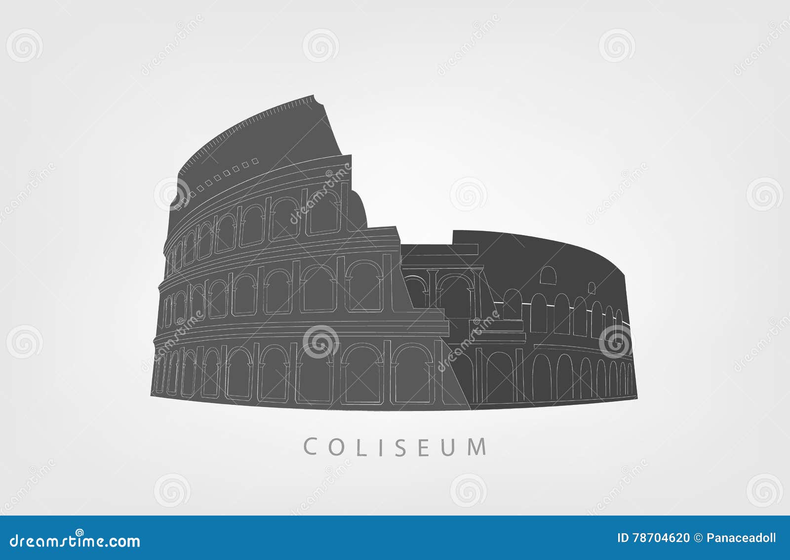 Roman Colosseum on White Background Stock Vector - Illustration of ...