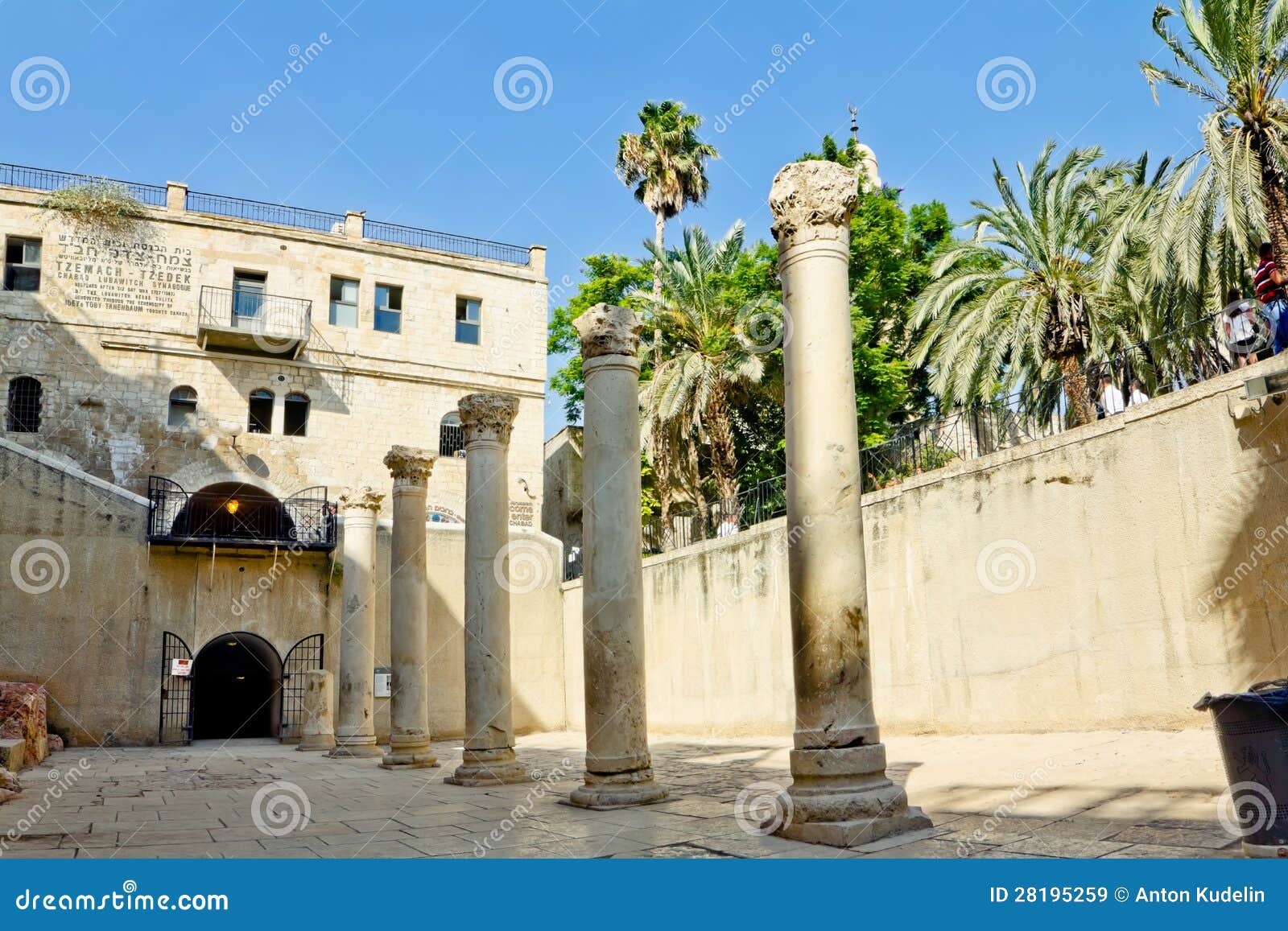 ROMAN COLUMN in CARDO GALLERY in JERUSALEM Stock Image - Image of holy ...