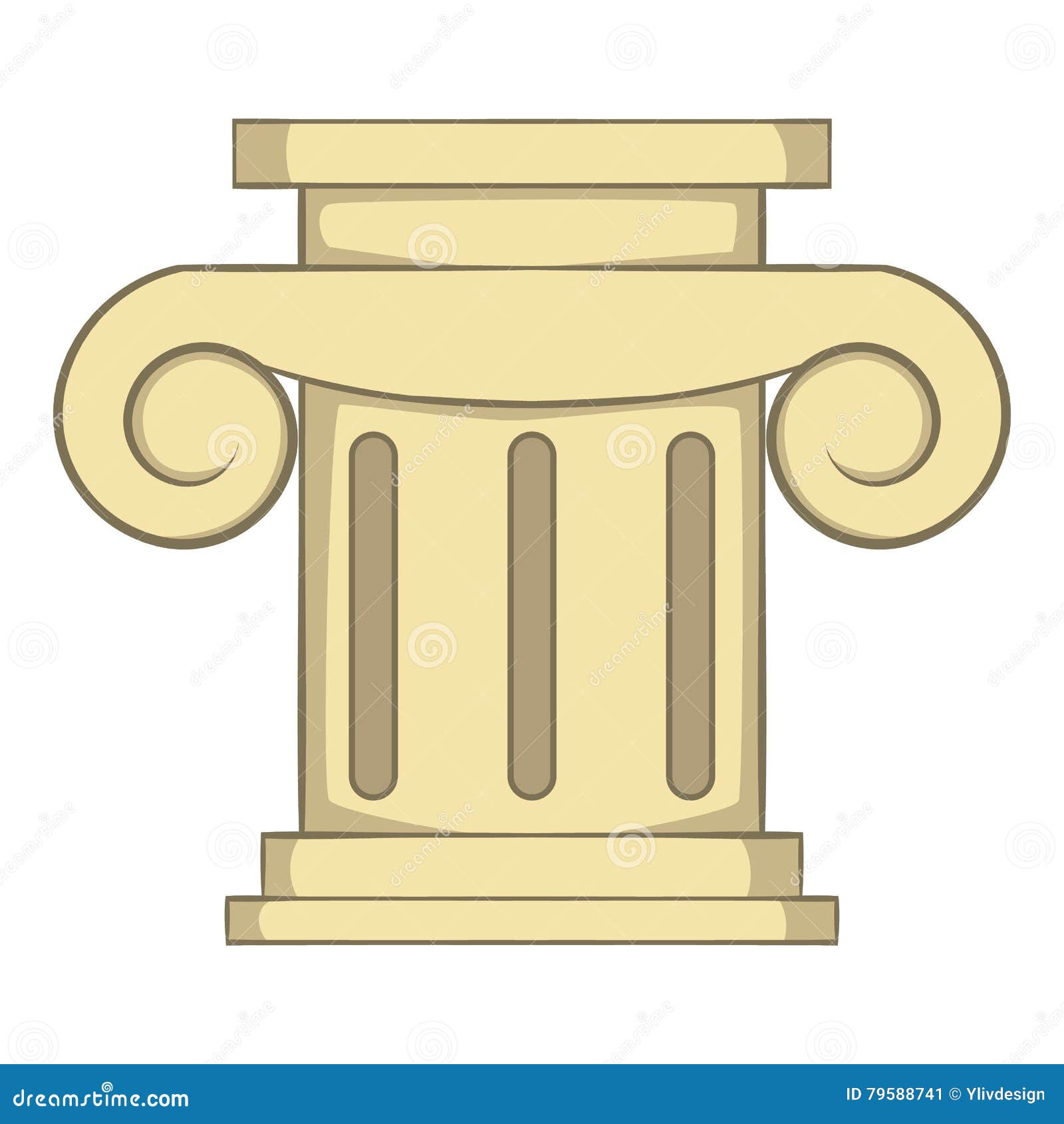 Roman Column Icon, Cartoon Style Stock Vector - Illustration of ...