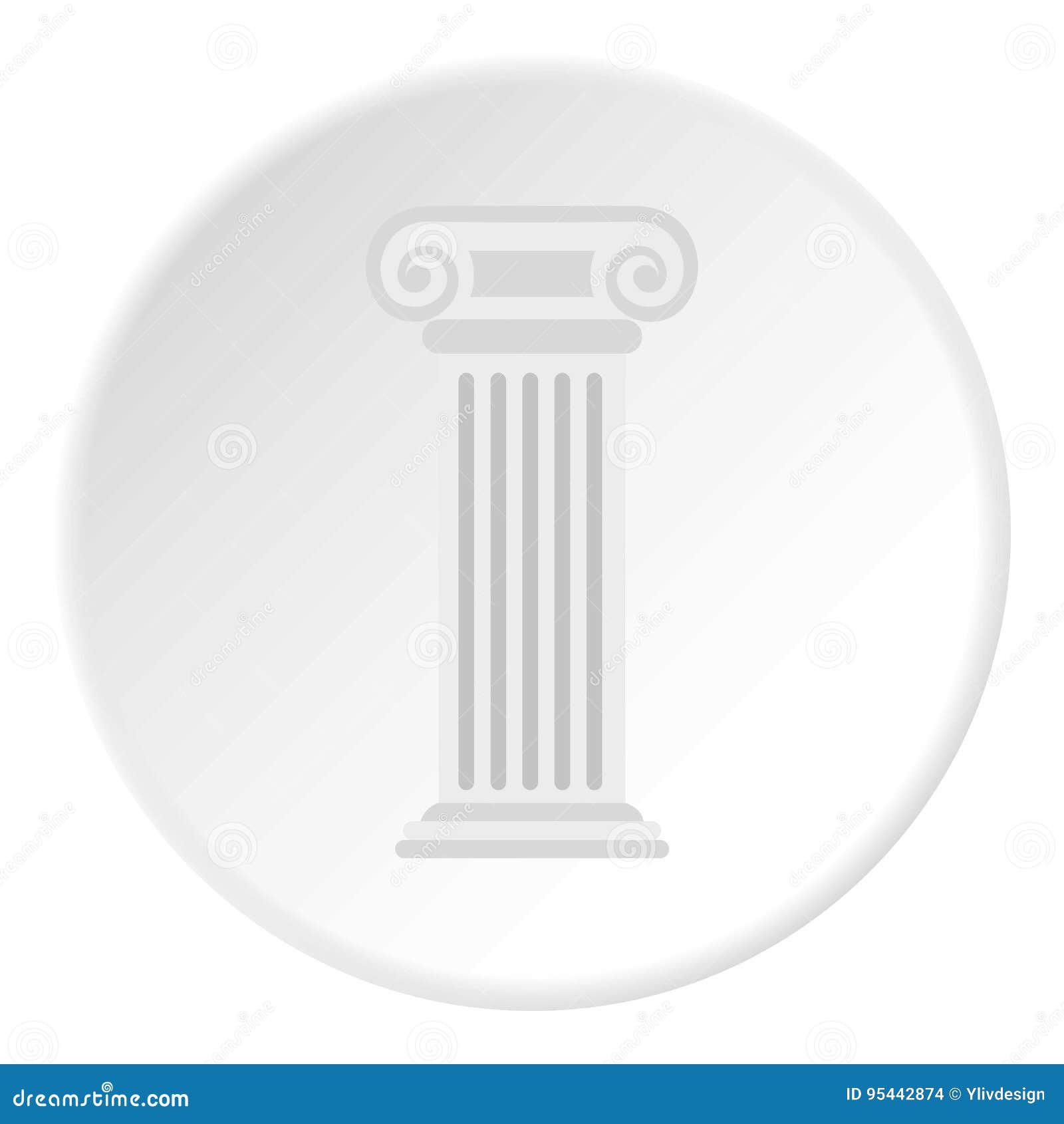 Roman column icon circle stock vector. Illustration of classical - 95442874