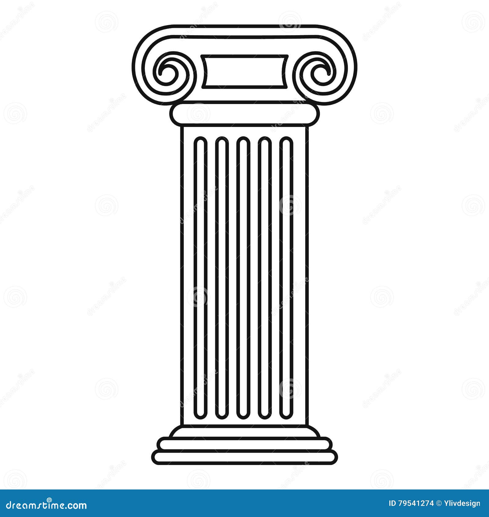 Roman Column Icon, Outline Style Stock Vector - Illustration of ...