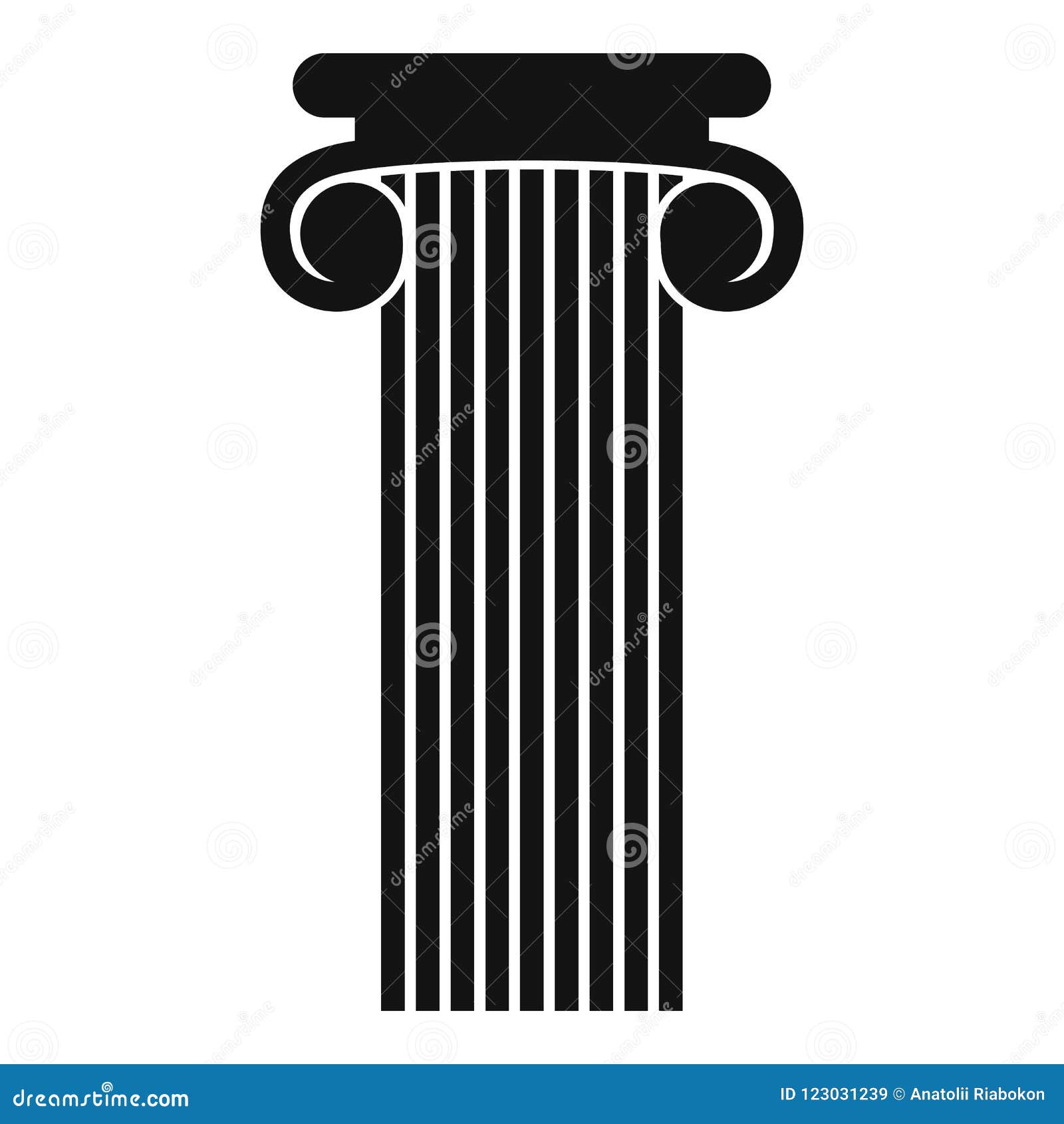 Roman Column Icon, Simple Style. Stock Illustration - Illustration of ...