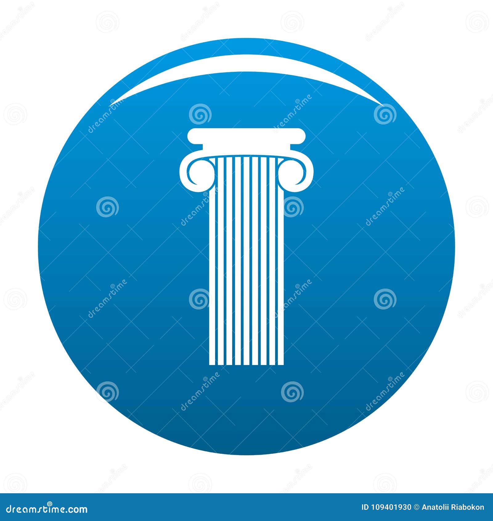 Roman Column Icon Blue Vector Stock Vector - Illustration of isolated ...
