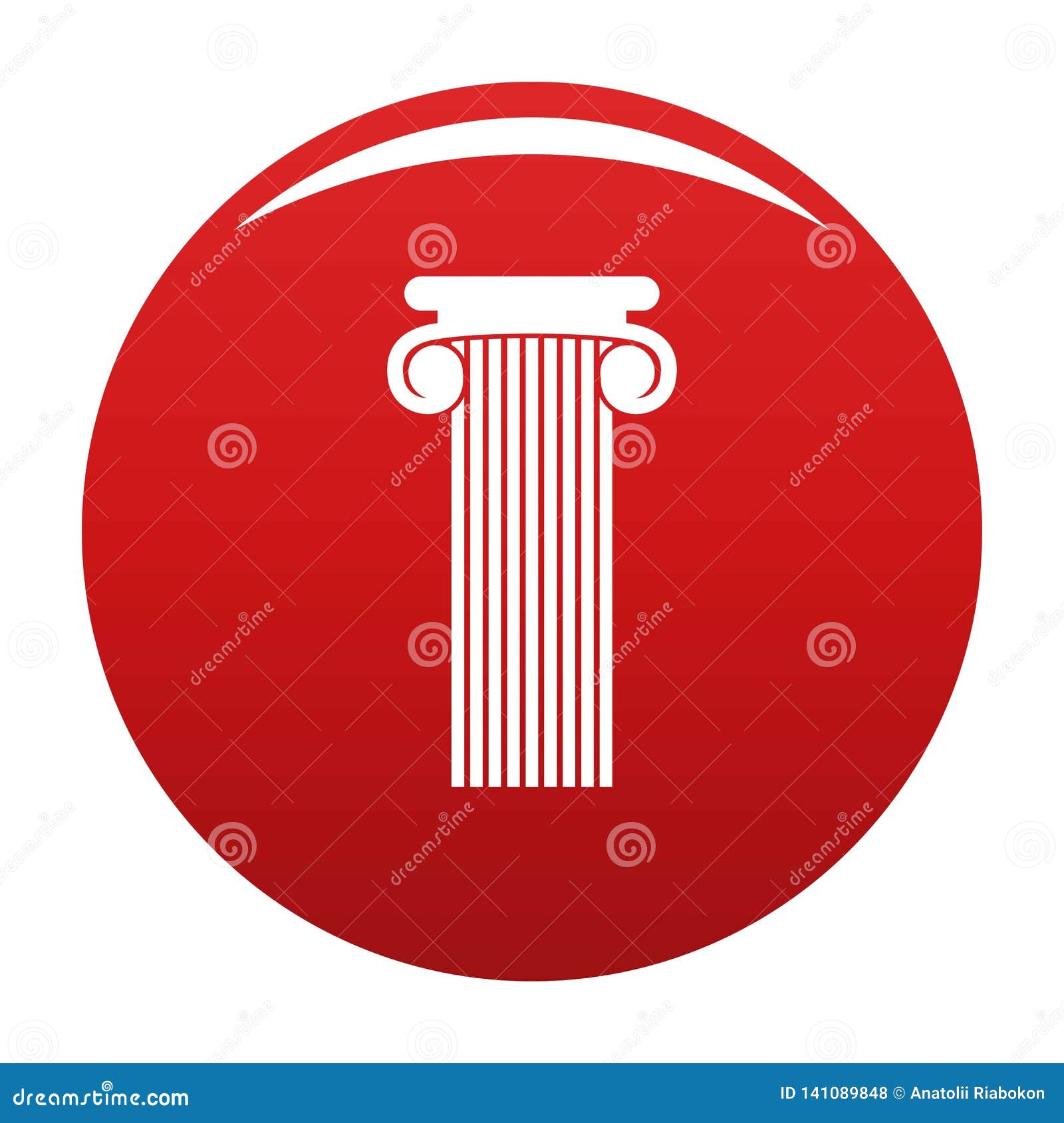 Roman Column Icon Vector Red Stock Vector - Illustration of icon ...