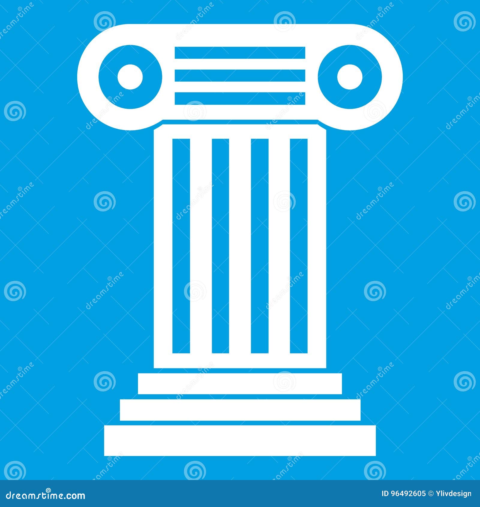 Roman column icon white stock vector. Illustration of graphic - 96492605