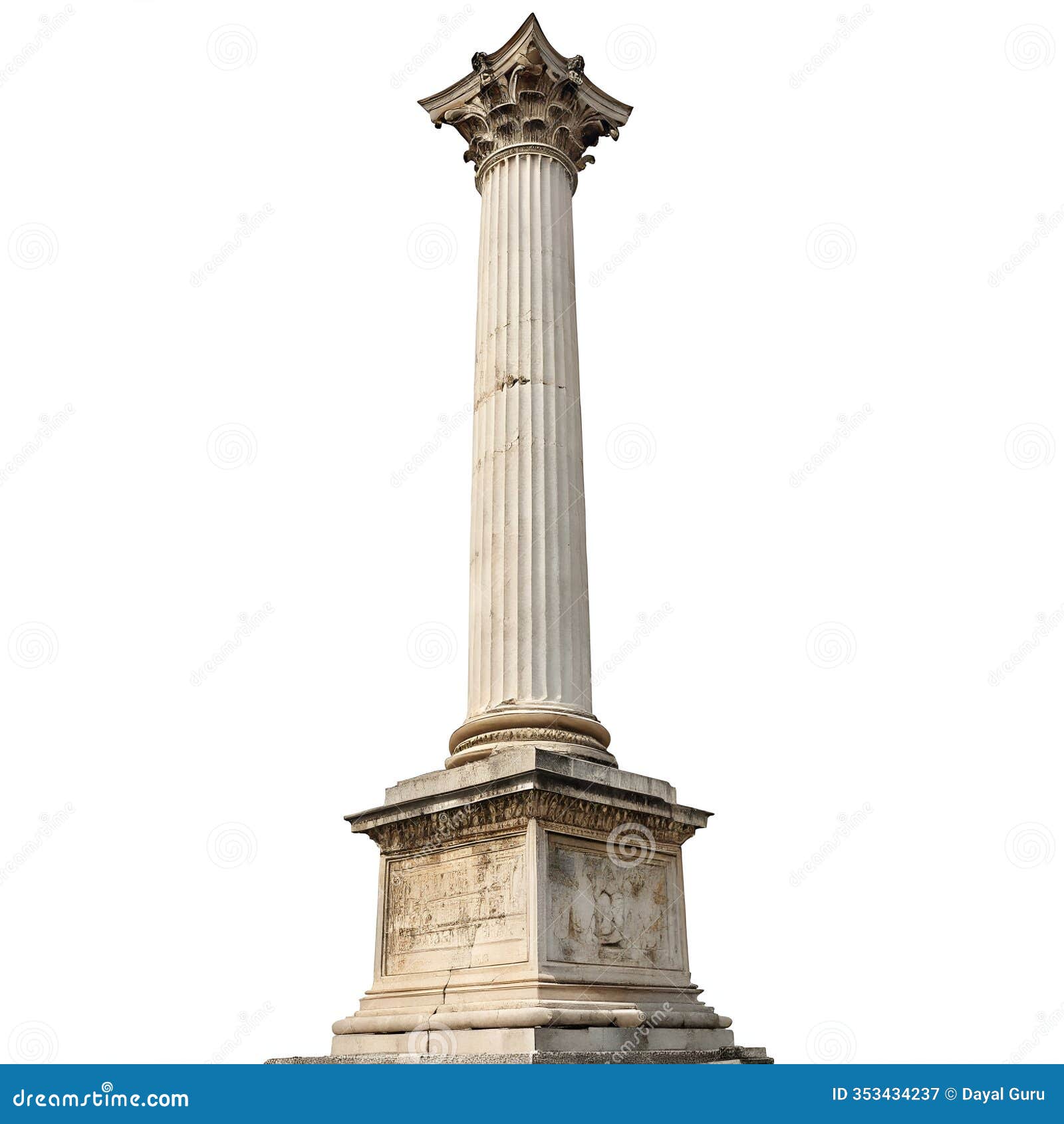 Roman Column Isolated on White Background Stock Illustration ...