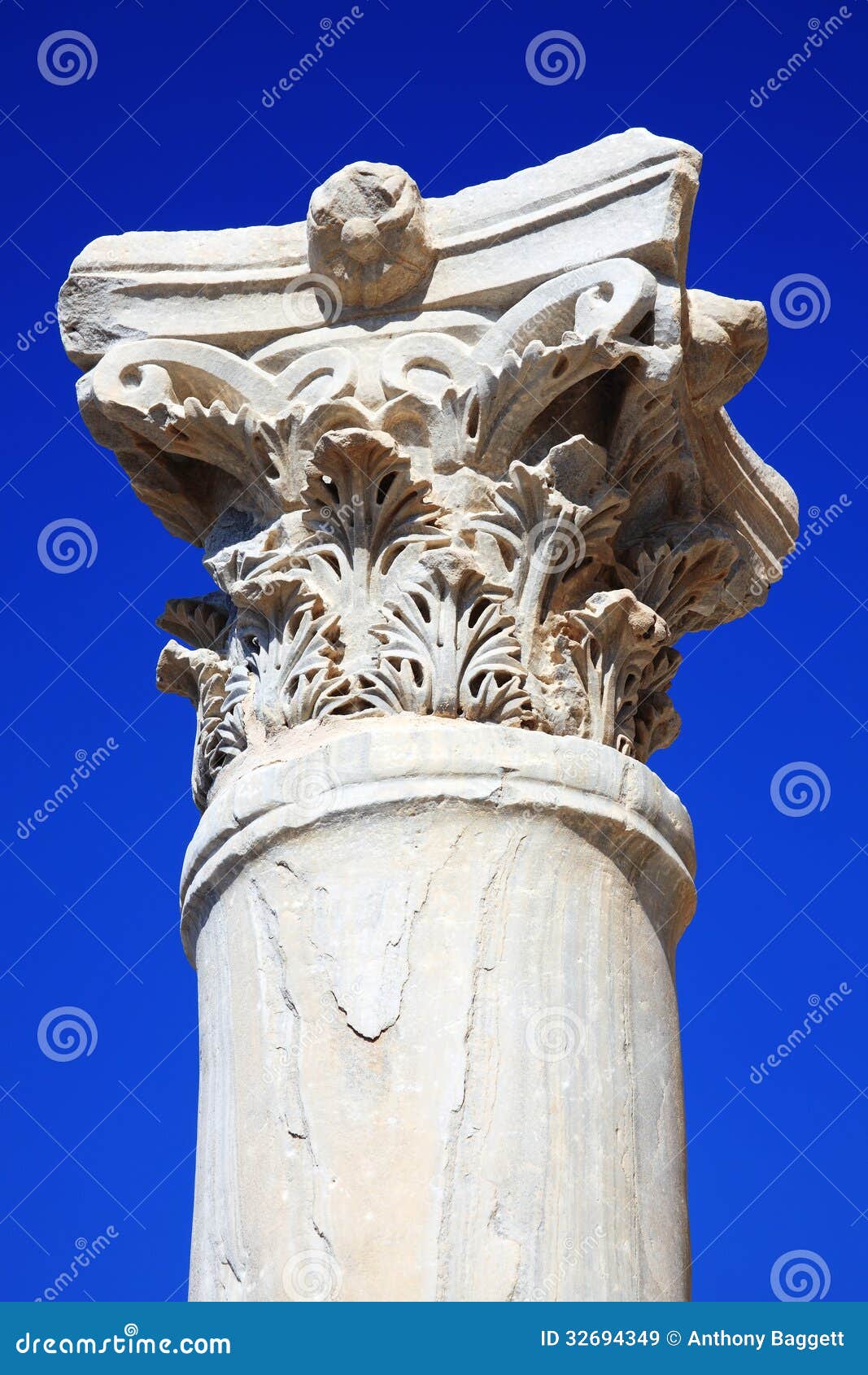 Roman Column stock image. Image of blue, cyprus, clear - 32694349