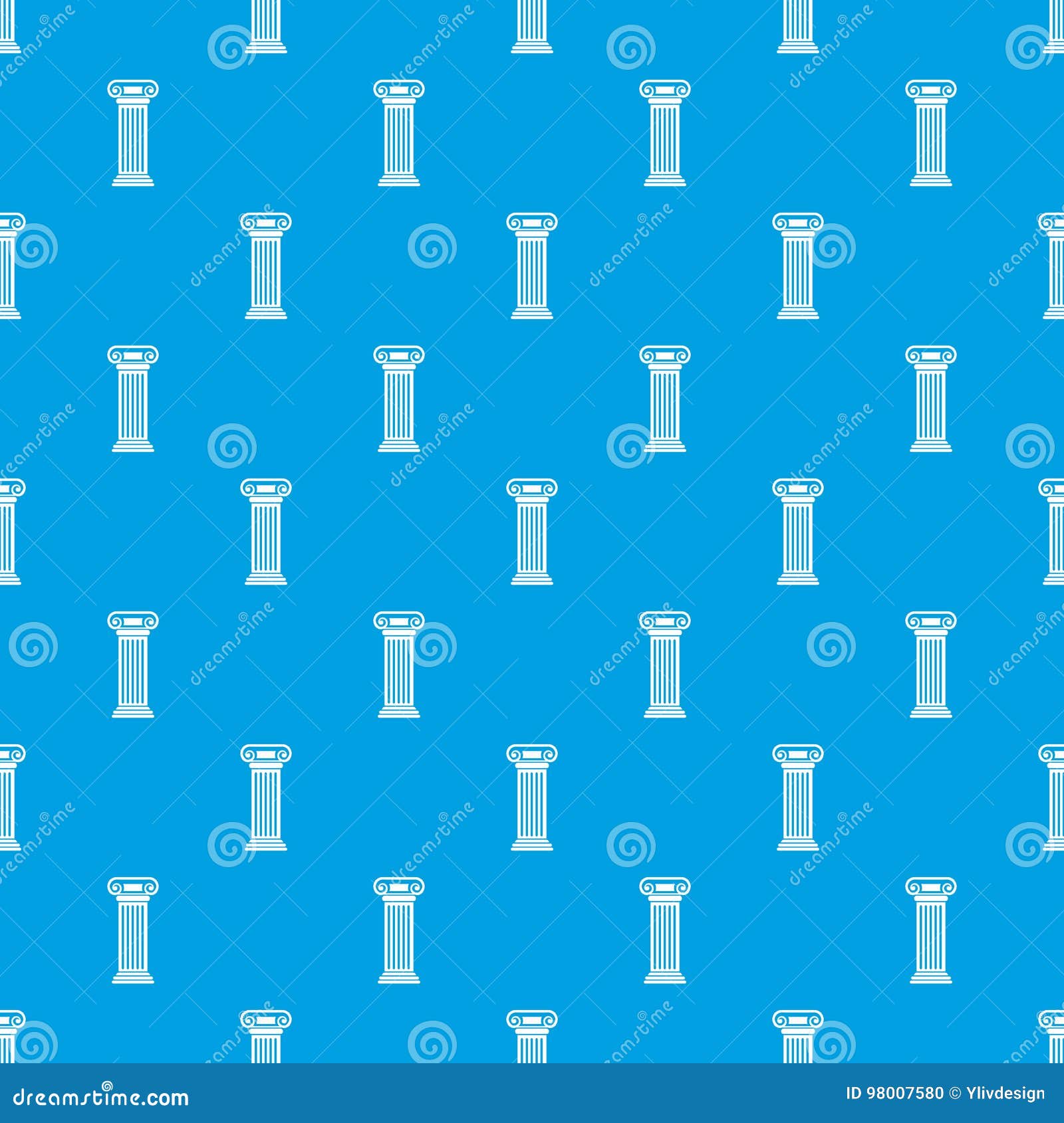Roman Column Pattern Seamless Blue Stock Vector - Illustration of ...