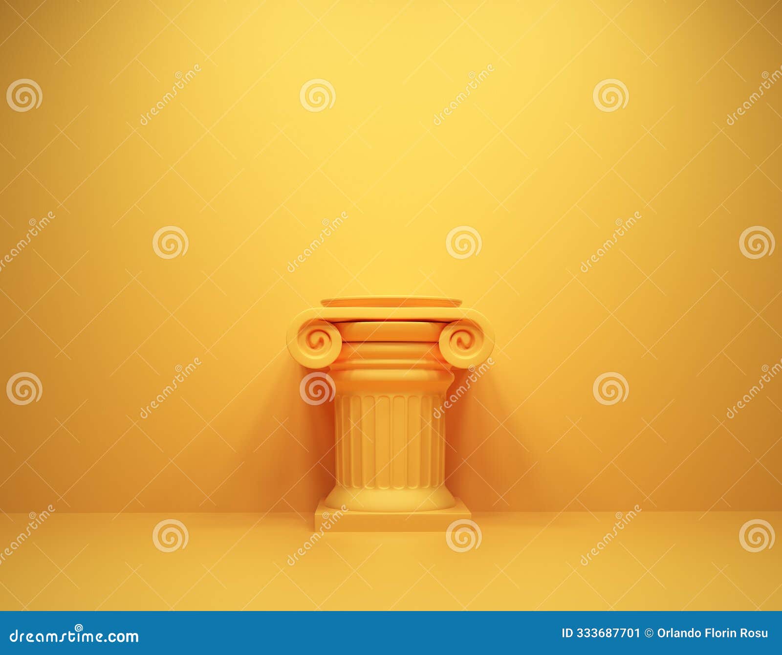 Roman Column Pedestal on Yellow Background Stock Illustration ...
