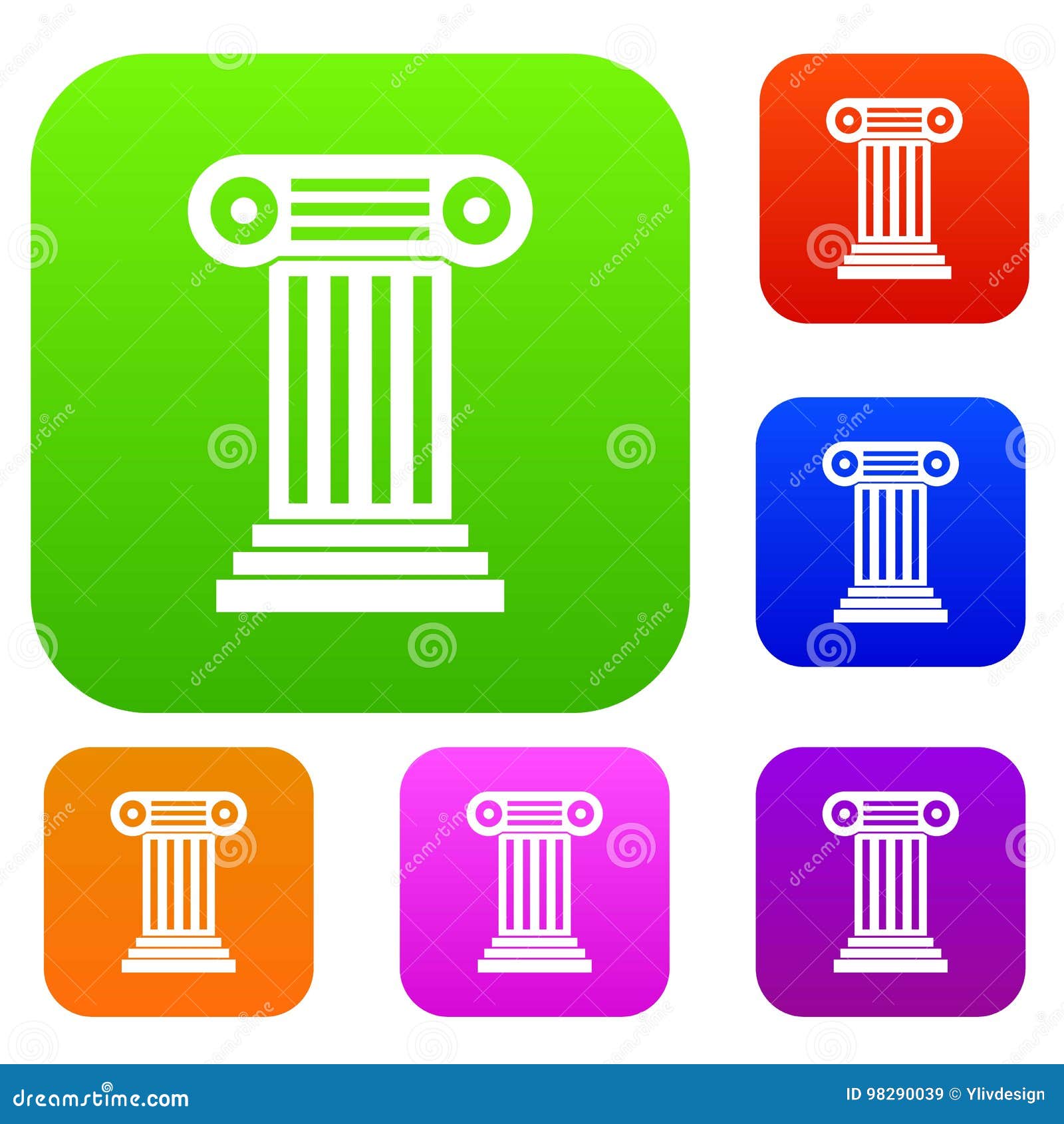 Roman Column Set Collection Stock Vector - Illustration of column ...