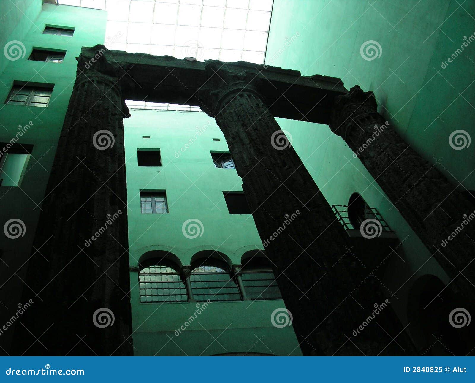 Roman columns in Barcelona stock image. Image of pillar - 2840825