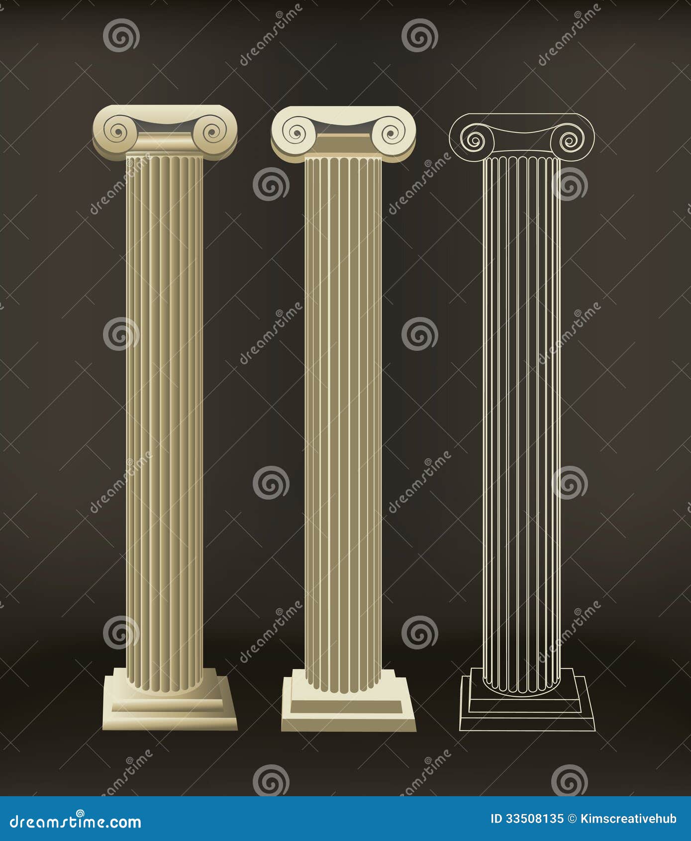 Roman Columns stock vector. Illustration of ornate, painting - 33508135