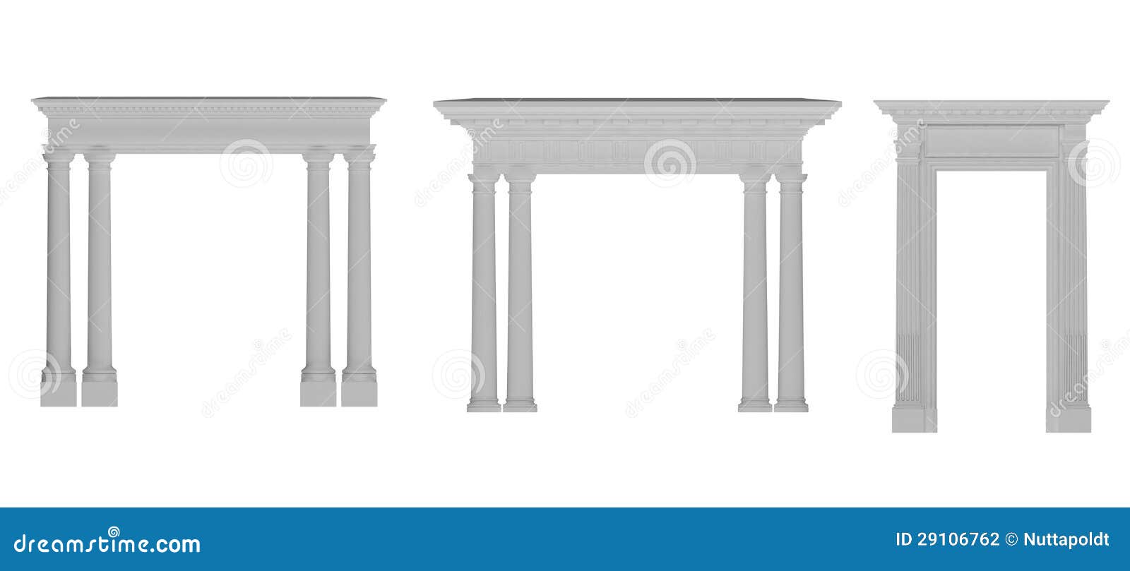 Roman Columns Framed in an Arch Stock Illustration - Illustration of ...