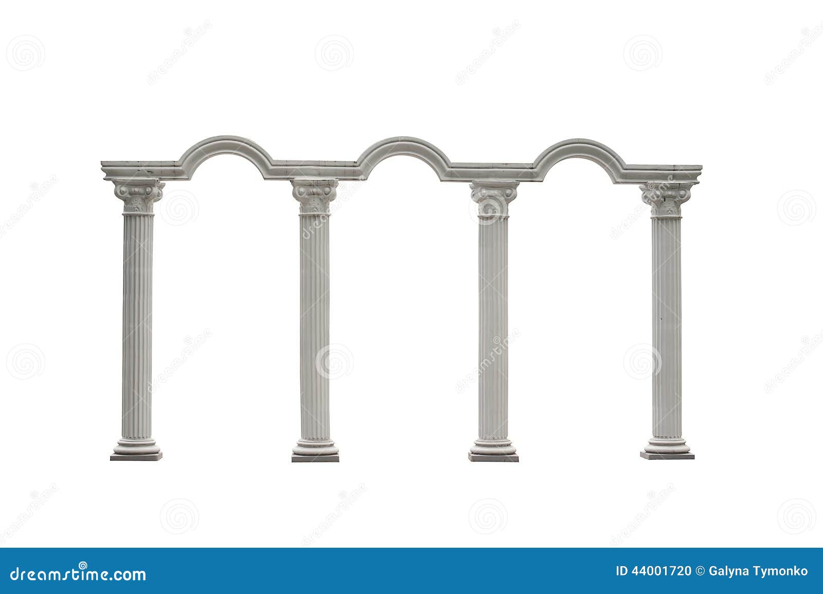 Roman Columns Gate Isolated on White with Clipping Path Stock Photo ...