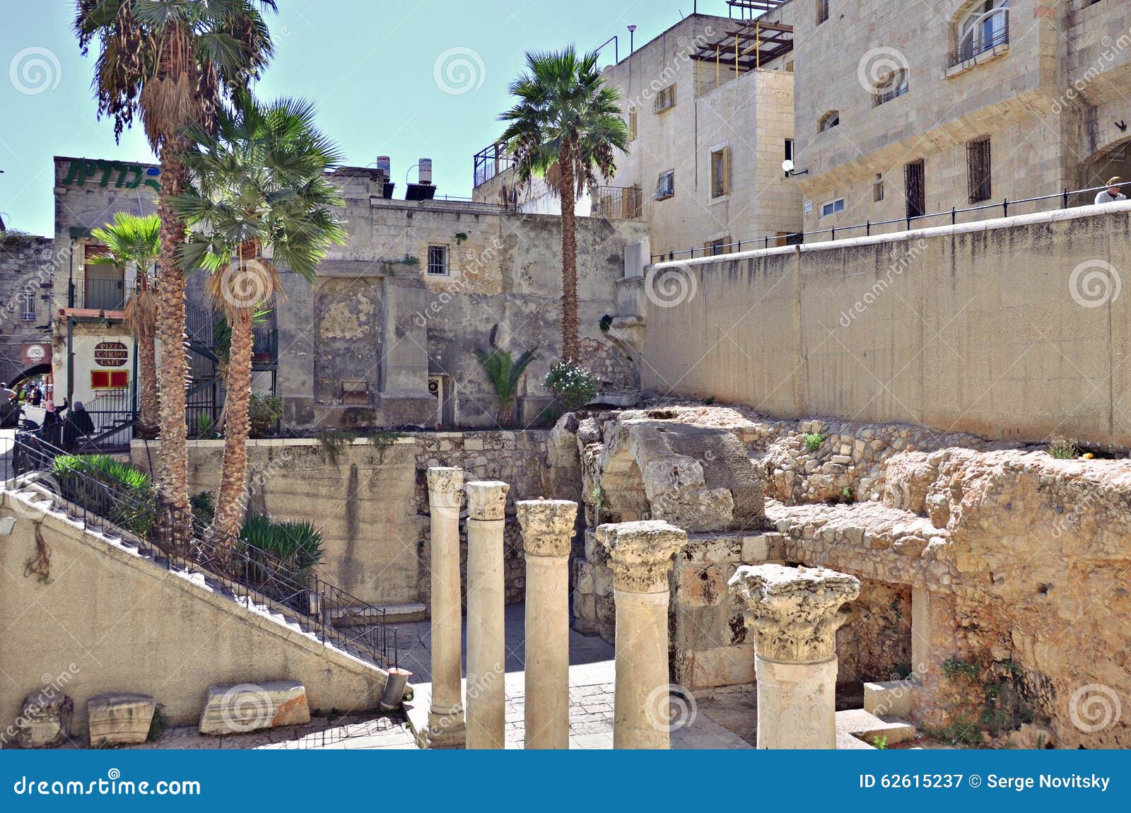 Roman Columns in Jerusalem stock image. Image of historical - 62615237