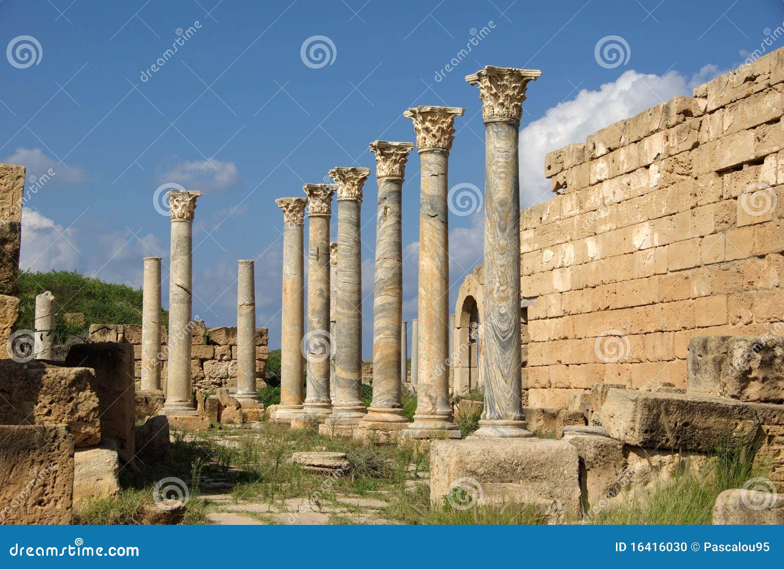 Roman columns, Libya stock photo. Image of column, leptis - 16416030