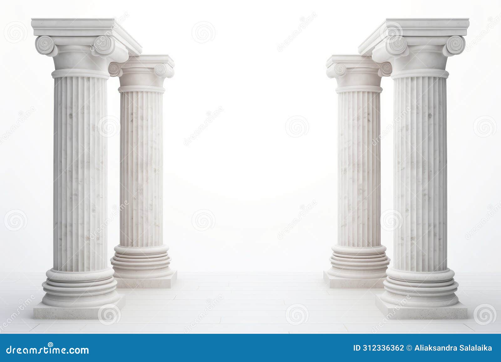 Roman Columns on White Background, Perfect for Historical and ...