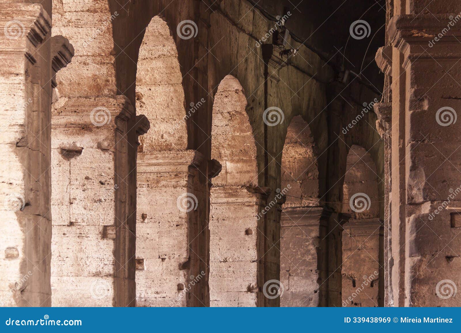 Roman Construction with Stone Arches and Columns Stock Image - Image of ...