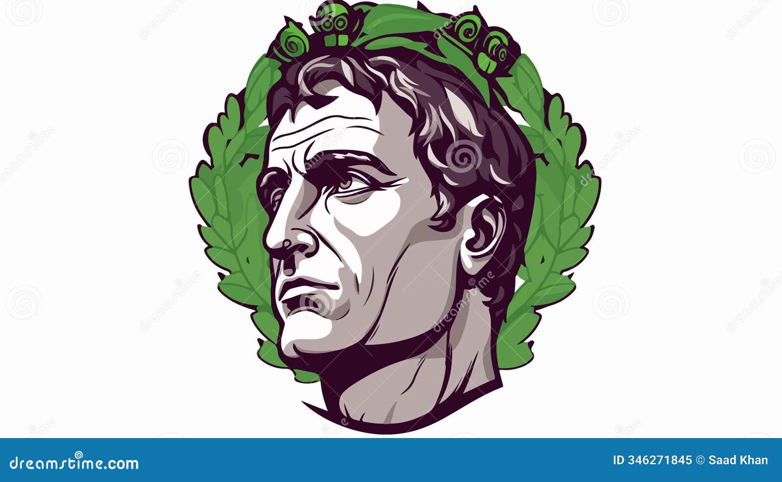 Caesar Head Logo Cartoon Vector | CartoonDealer.com #115227015