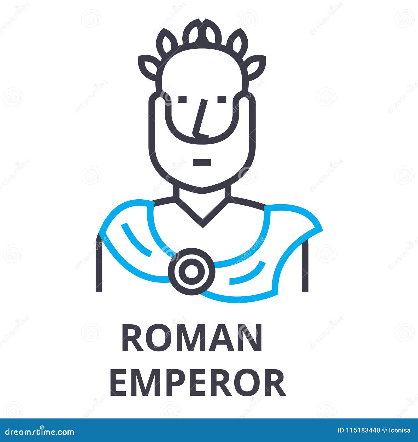 Roman Emperor Thin Line Icon, Sign, Symbol, Illustation, Linear Concept ...