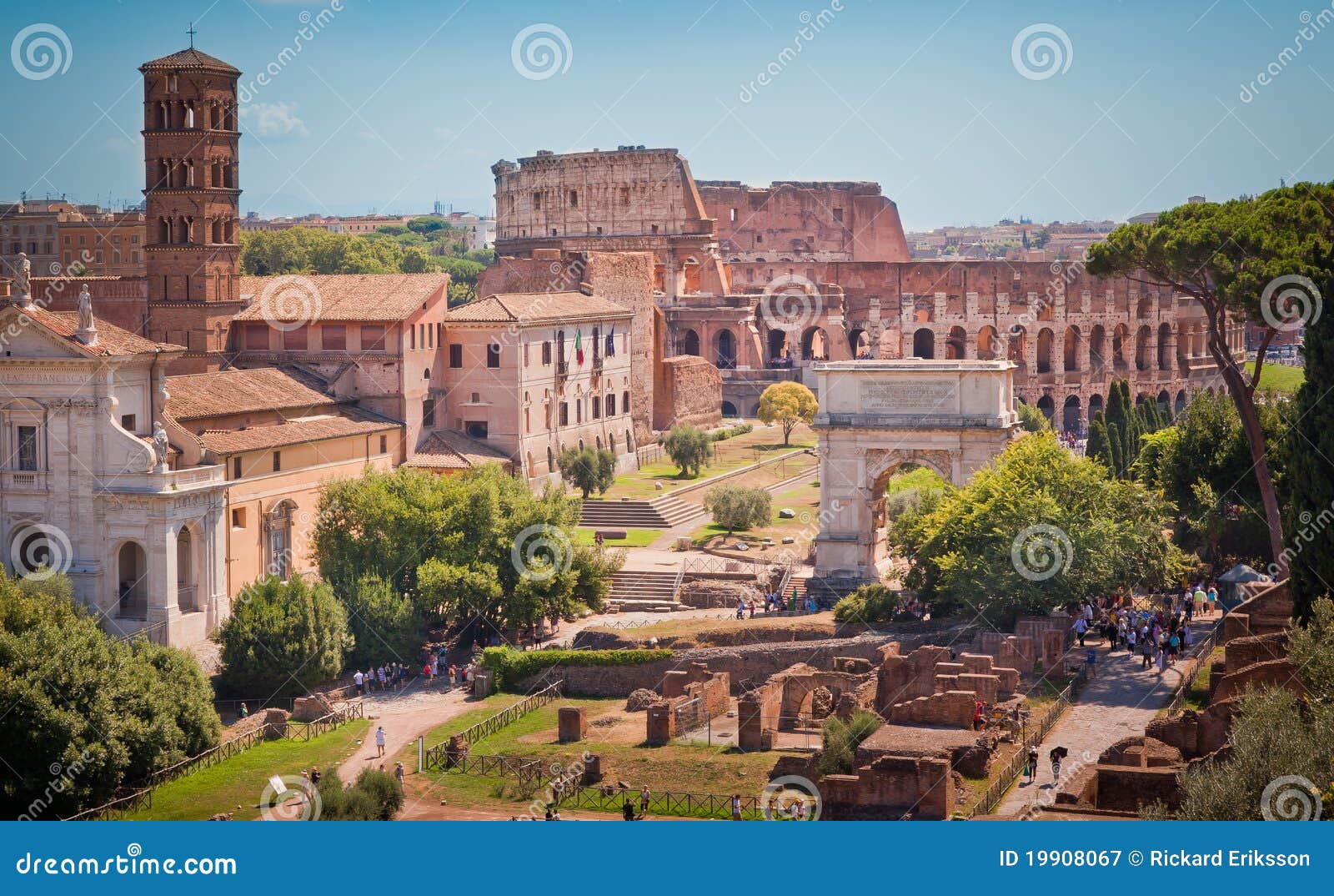 Roman forum and colosseum editorial photography. Image of destination ...
