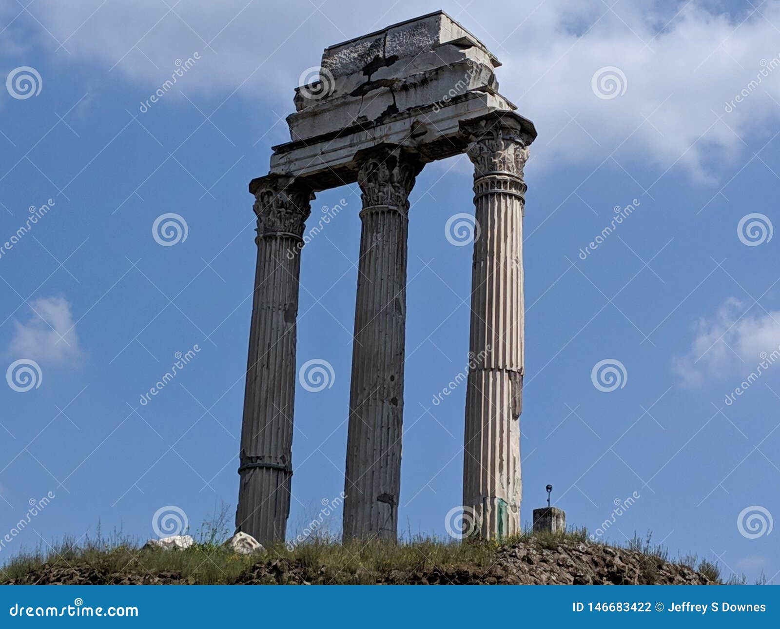 Roman Forum Columns in Clouds Stock Photo - Image of rome, ruins: 146683422