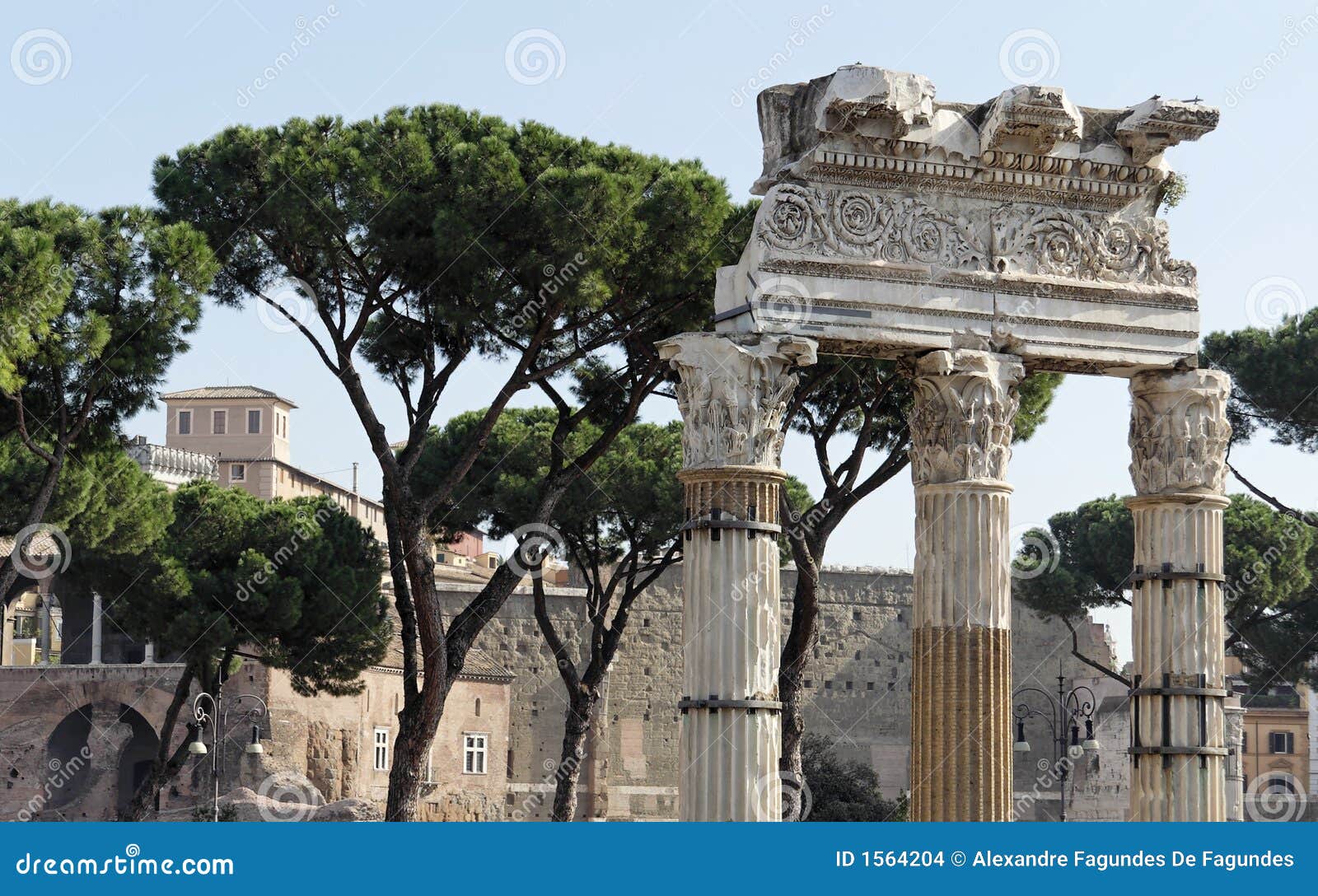 Roman Forum Corinthian Columns - Rome Stock Photo - Image of europe ...