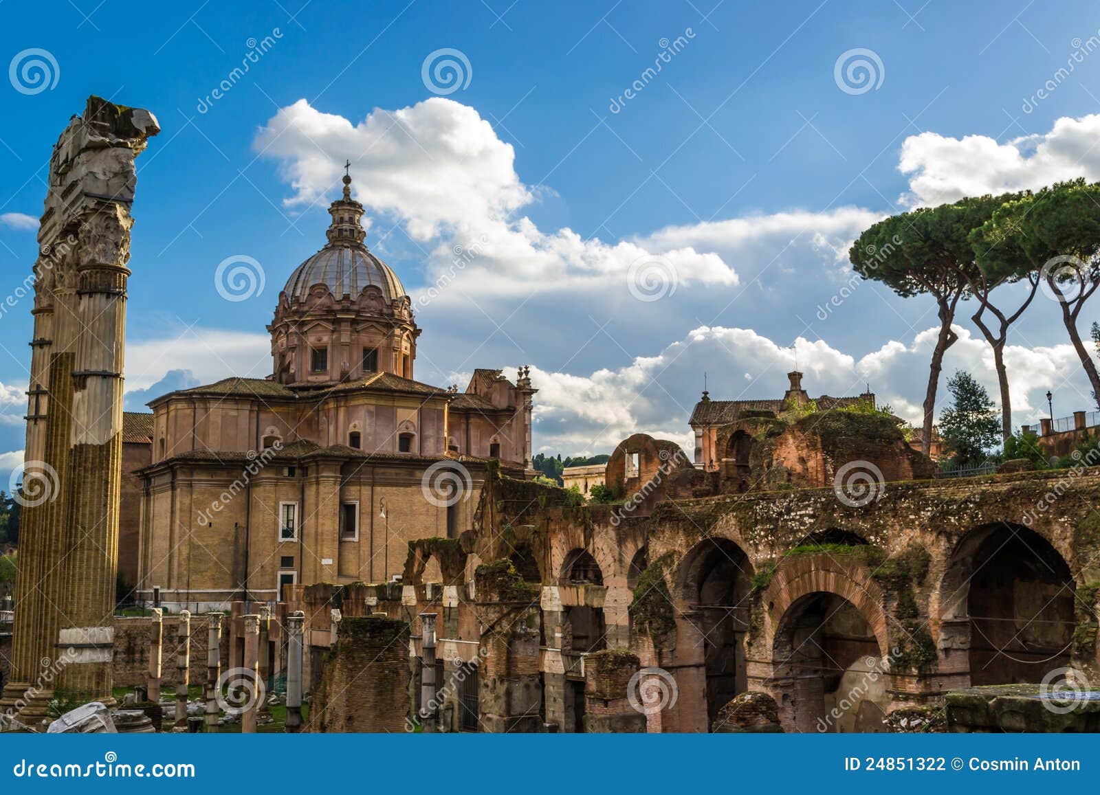 Roman Forum in Italy stock photo. Image of italian, panorama - 24851322