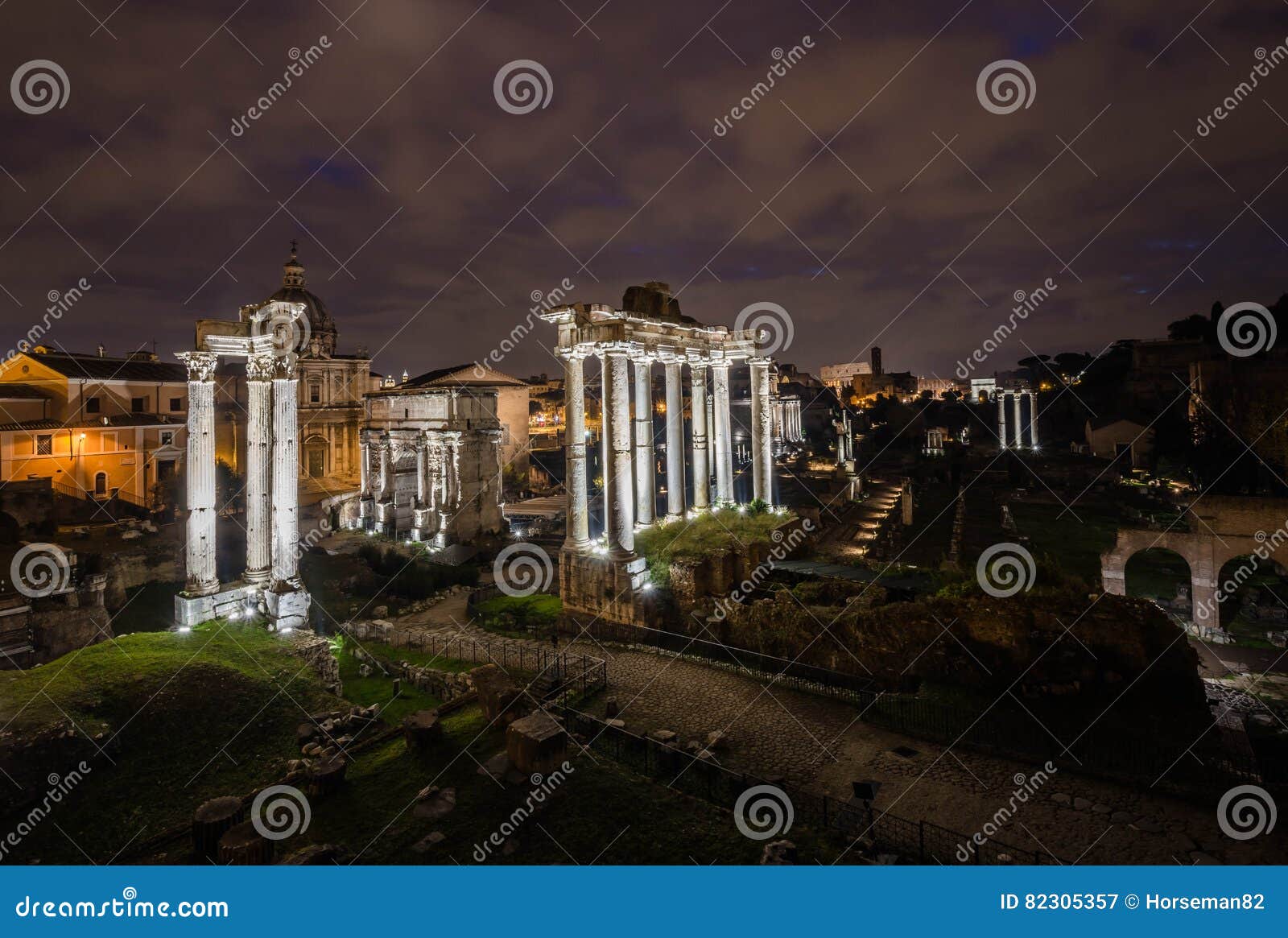 Roman Forum by Night, Rome, Italy Stock Image - Image of roman ...